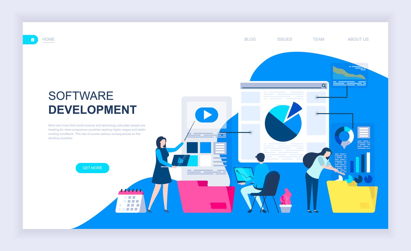 Software Development Web Banner 265447 Vector Art at Vecteezy