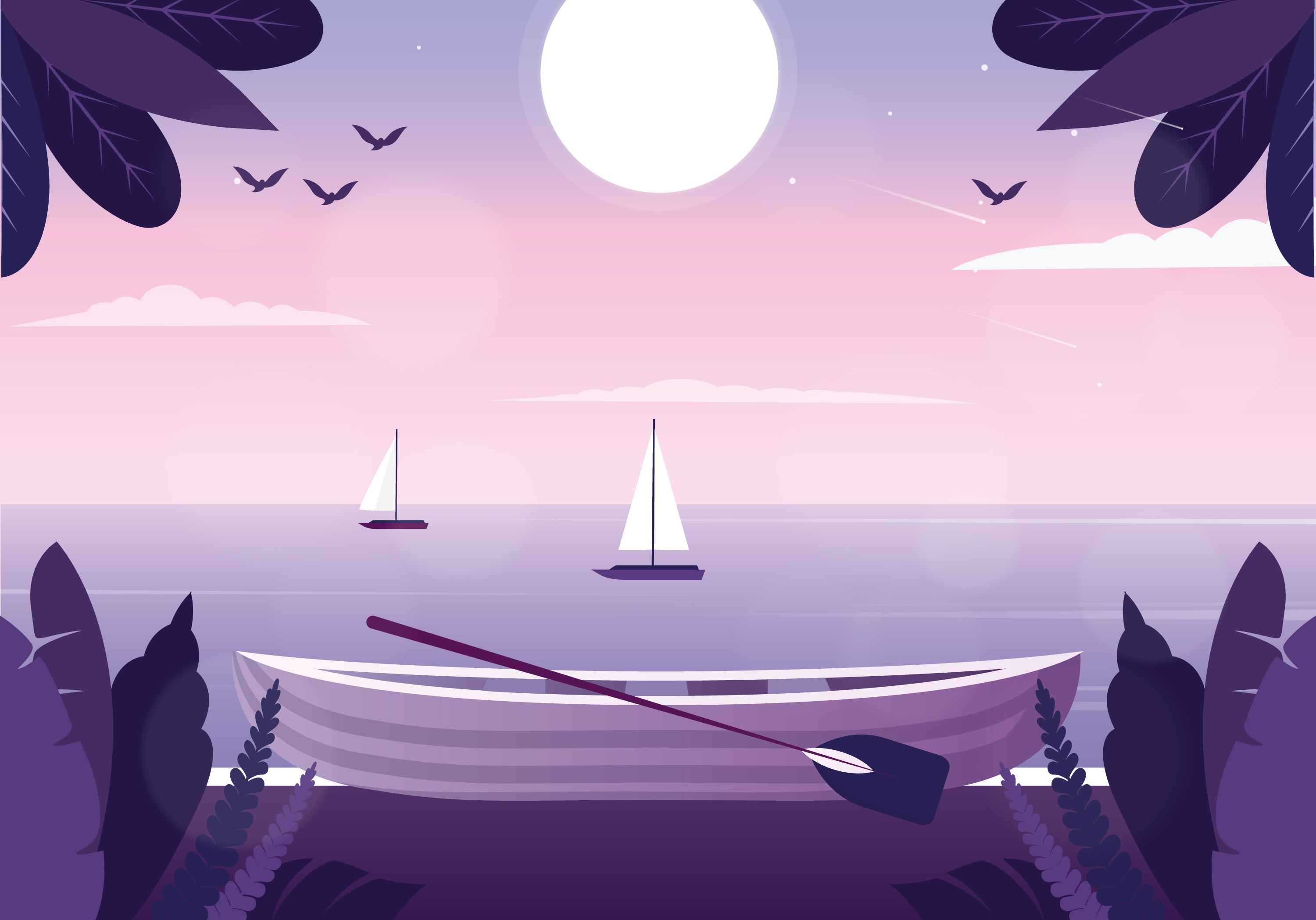 Vector Sea Landscape illustration 265702 Vector Art at Vecteezy