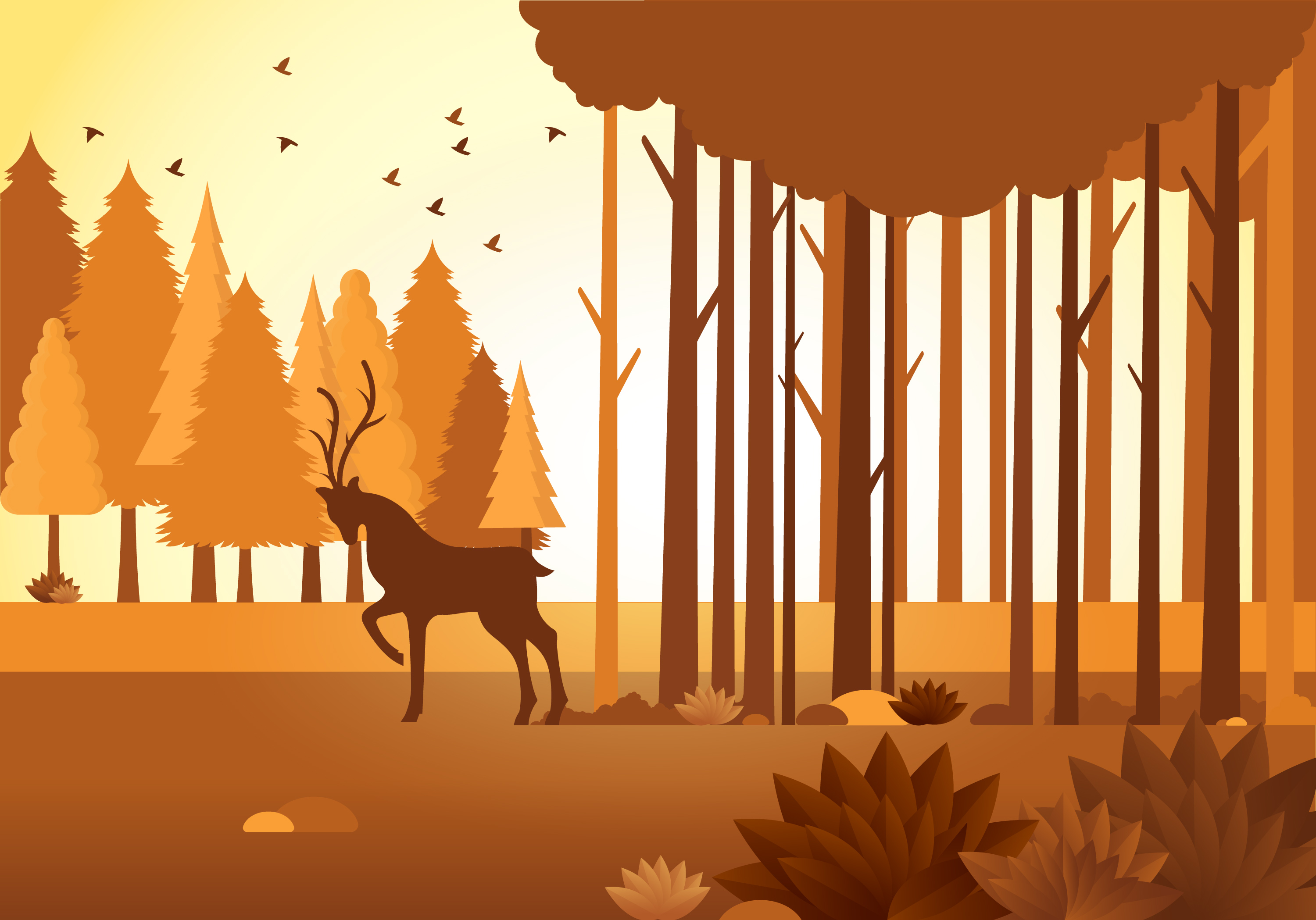 Vector Autumn Landscape Illustration 265709 Vector Art at Vecteezy