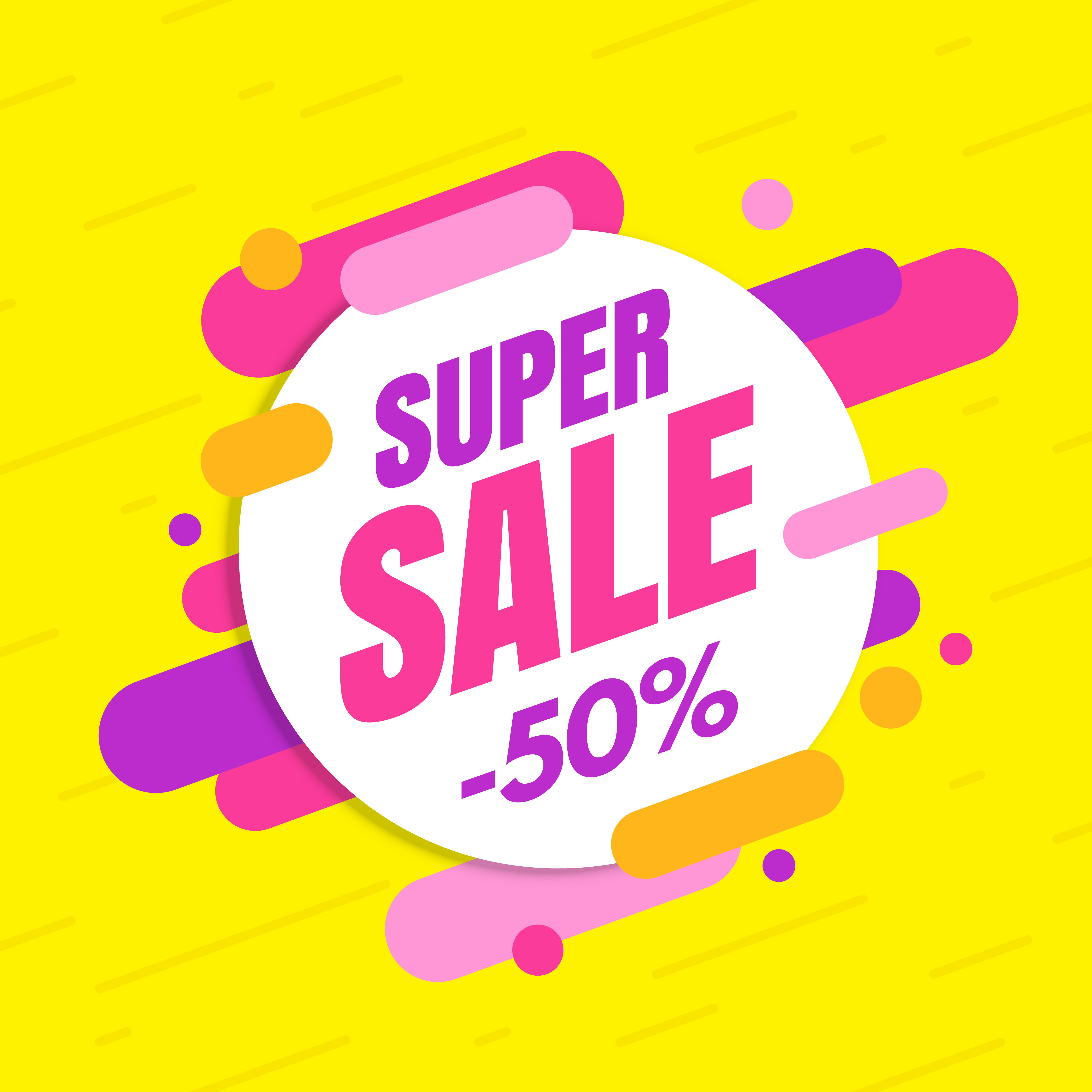 Super Sale Banner Colorful And Playful Design 265824 Vector Art At