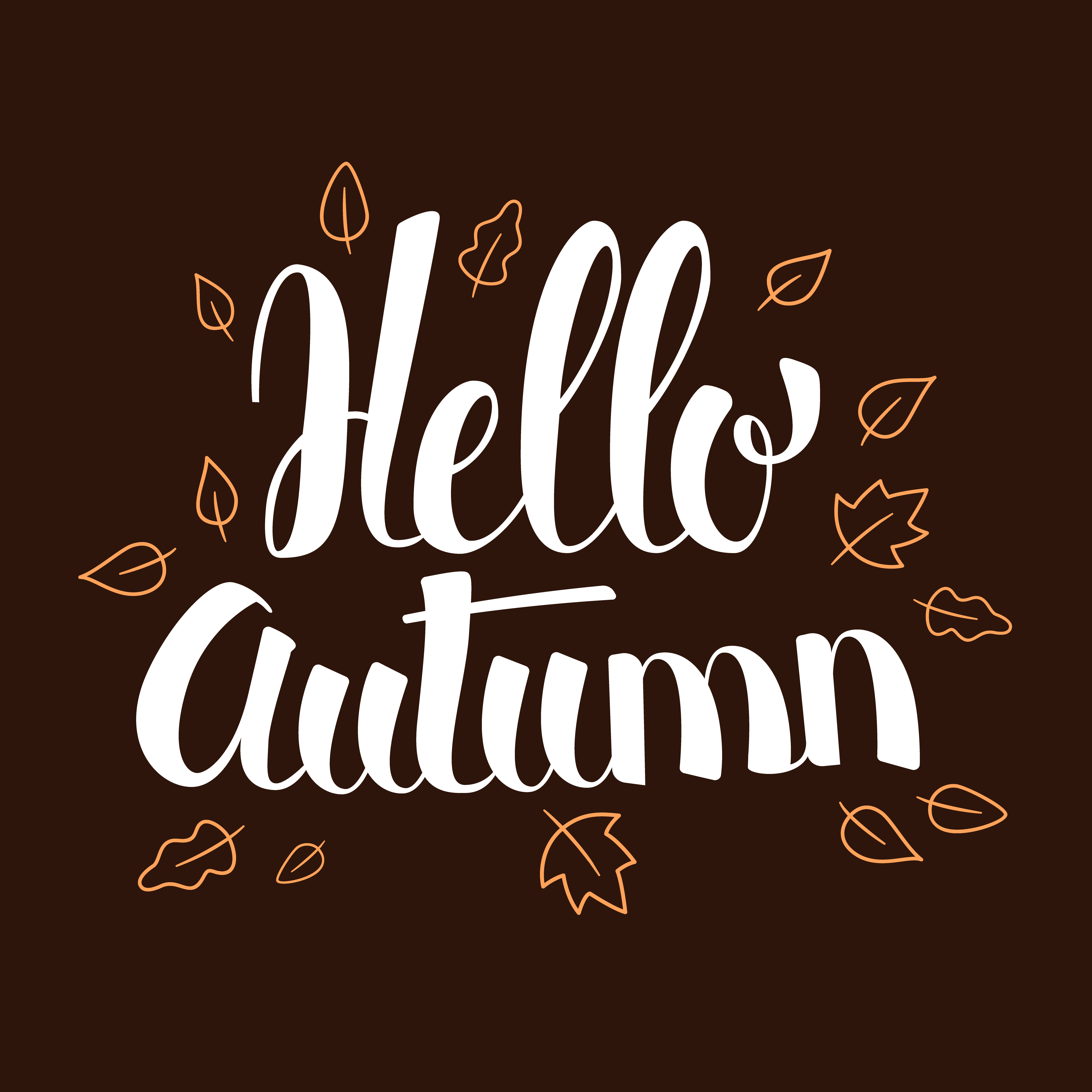 Hello Autumn Calligraphy Season Banner Design Illustration 265869