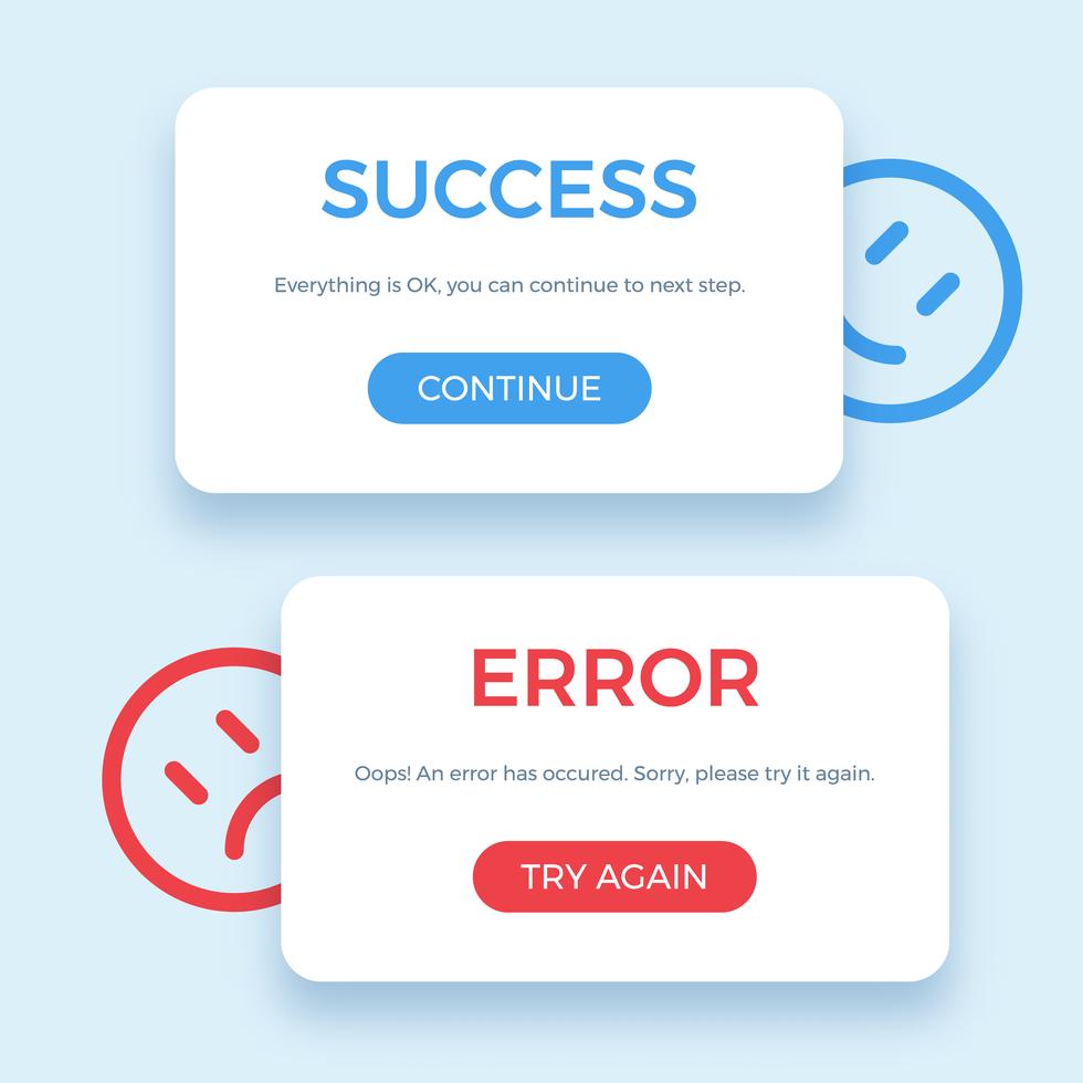 Success and Error message, vector illustration 266036 Vector Art at ...