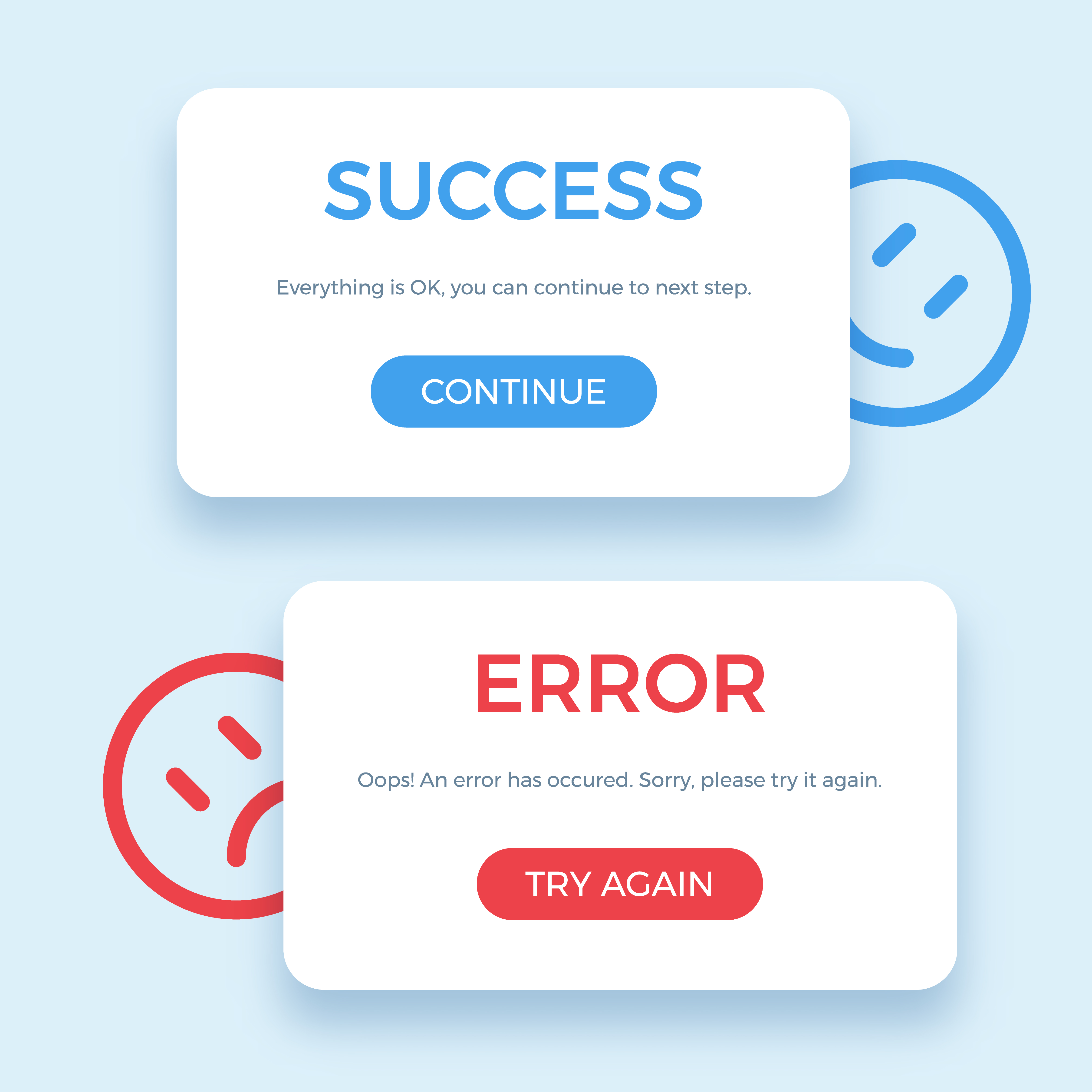 Success and Error message, vector illustration 266036 Vector Art at ... Success and Error message, vector illustration 266036 Vector Art at ...