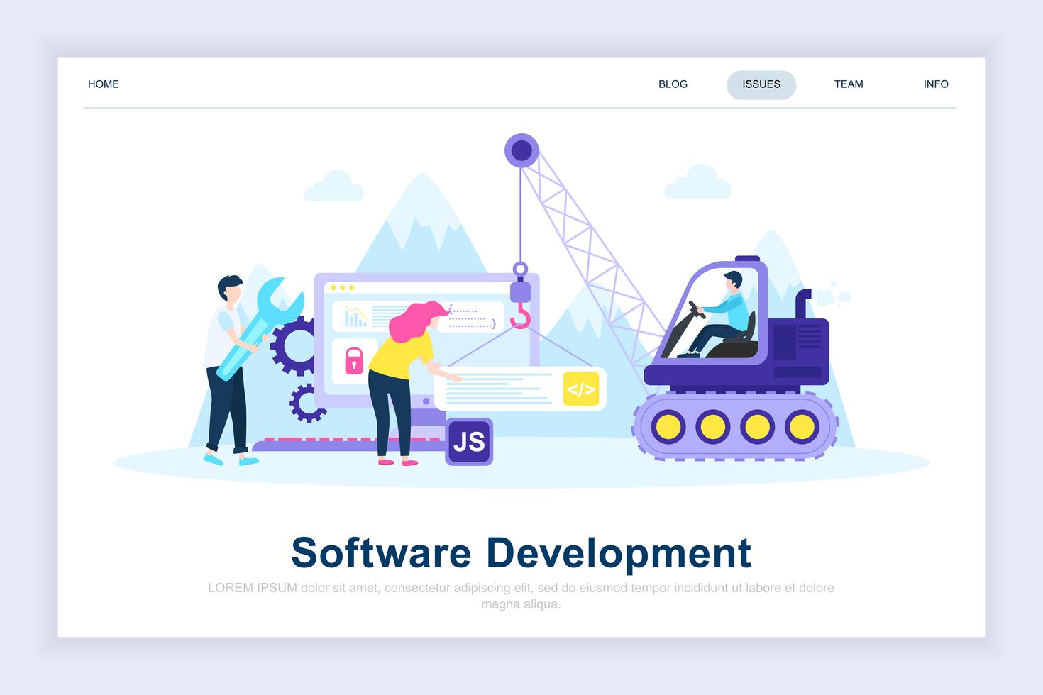 Software development modern flat design concept 266082 Vector Art at ...