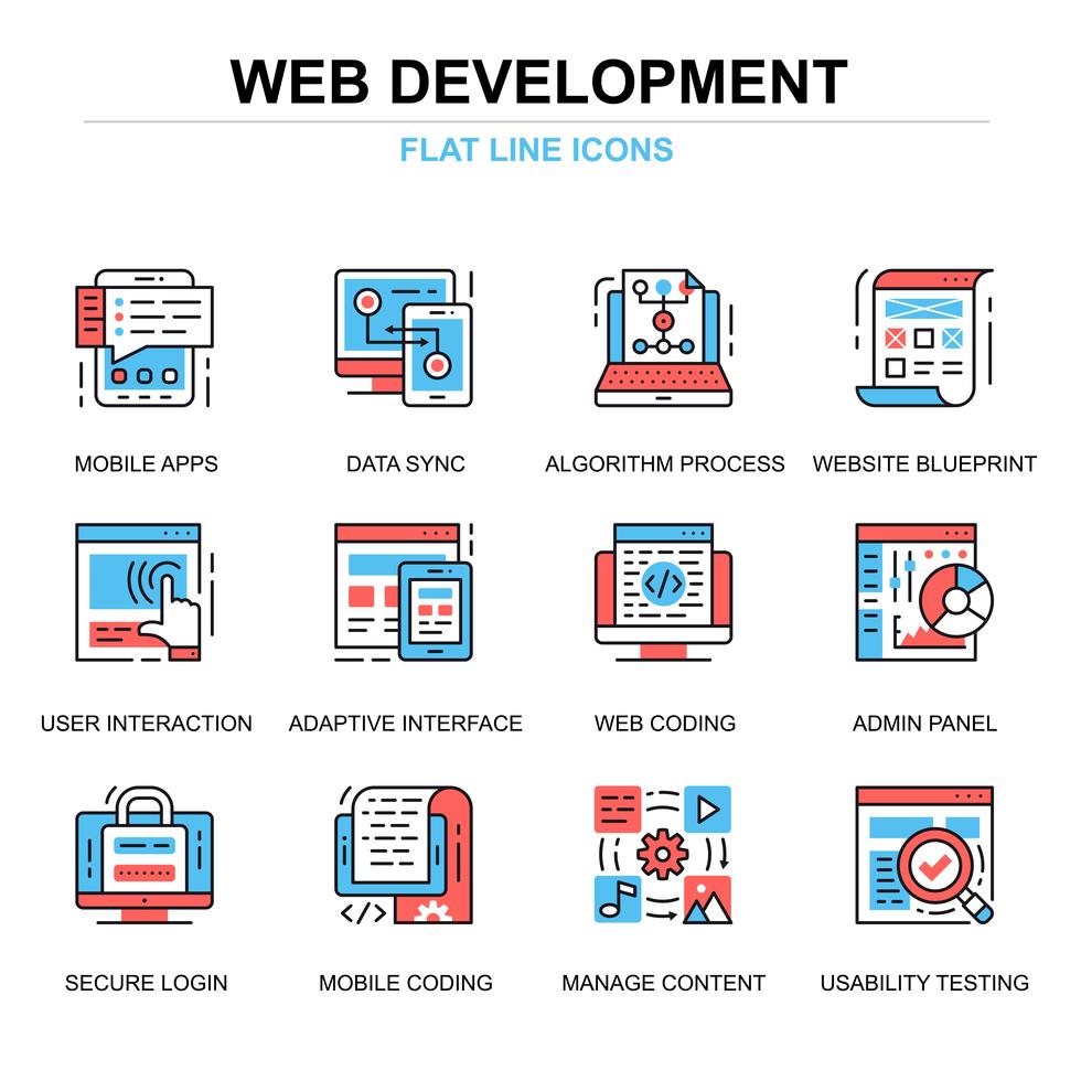 Web Development Icon Set 267737 Vector Art at Vecteezy