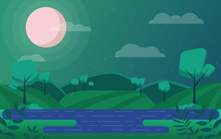 Vector Green Landscape Illustration 268301 Vector Art at Vecteezy