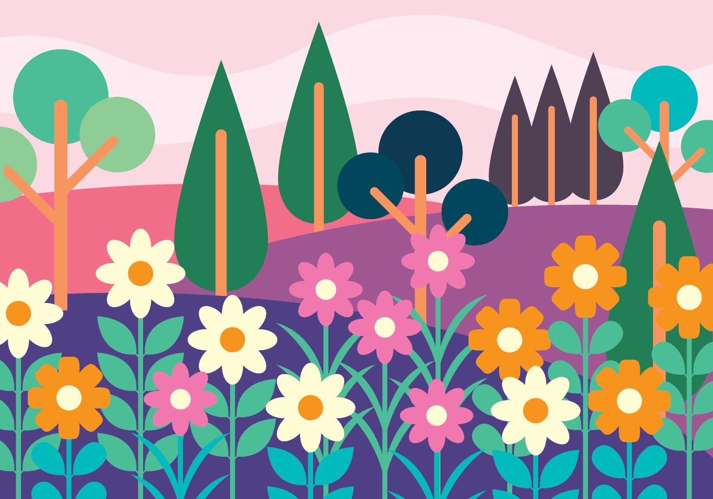 Spring Landscape Background 268401 Vector Art at Vecteezy