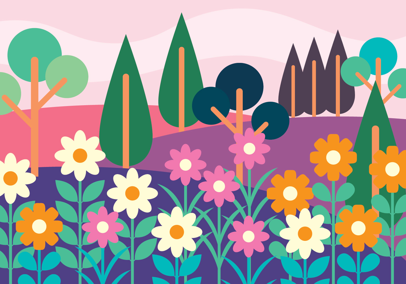 Spring Landscape Background 268401 Vector Art at Vecteezy