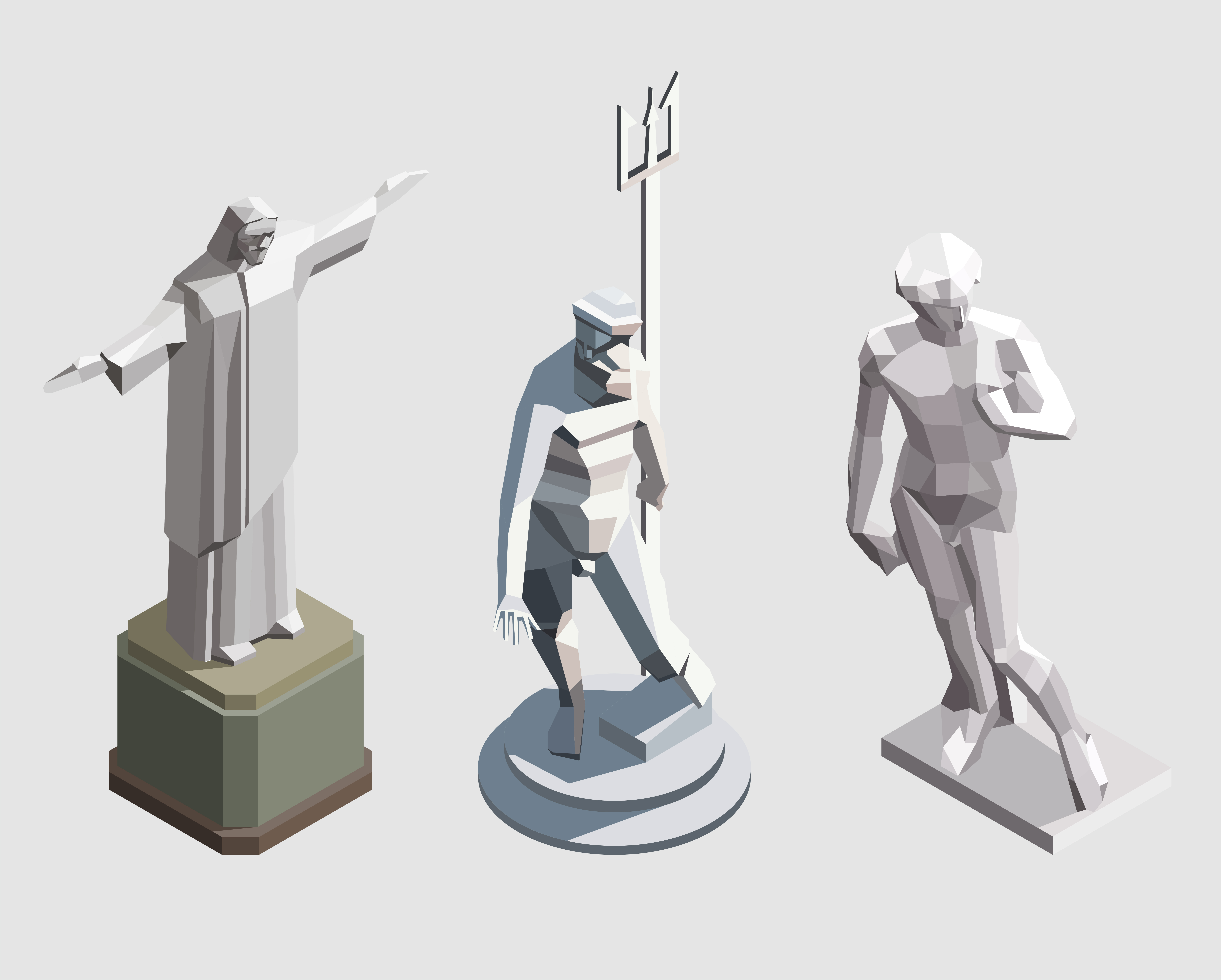Set of vector isometric statues 270351 Vector Art at Vecteezy Set of vector isometric statues 270351 Vector Art at Vecteezy