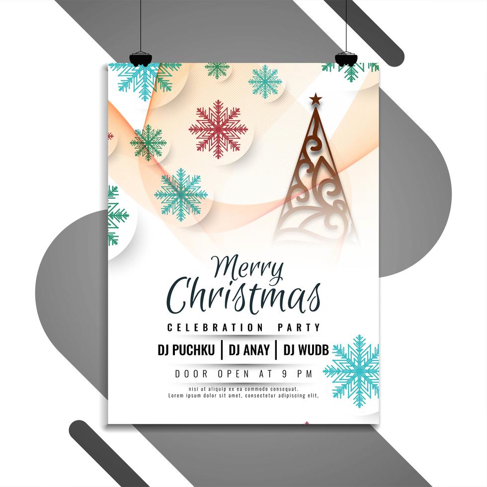 Abstract Merry Christmas elegant flyer template 270413 Vector Art at ...