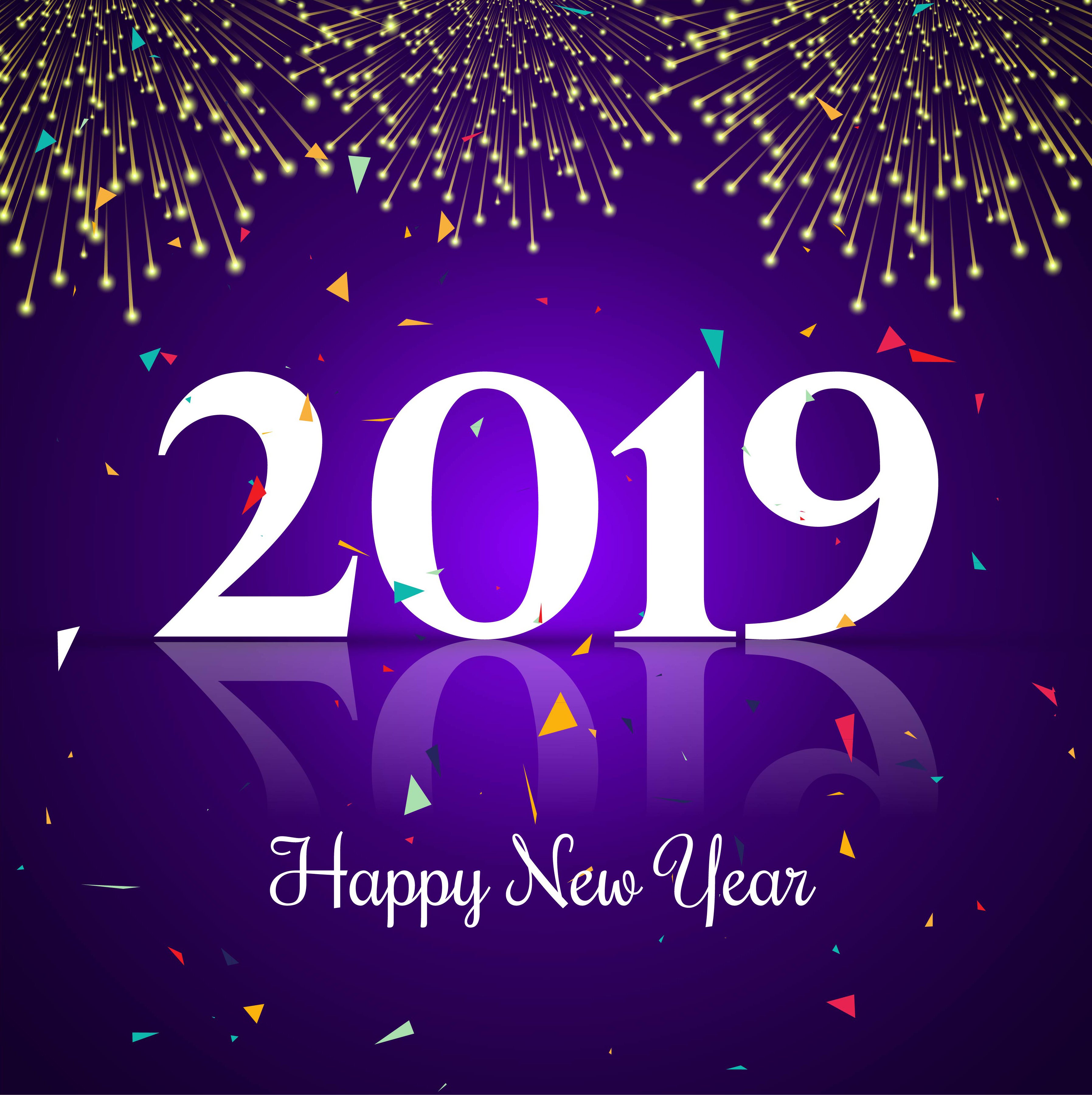 Celebration 2019 colorful happy new year background vector 270546 ...