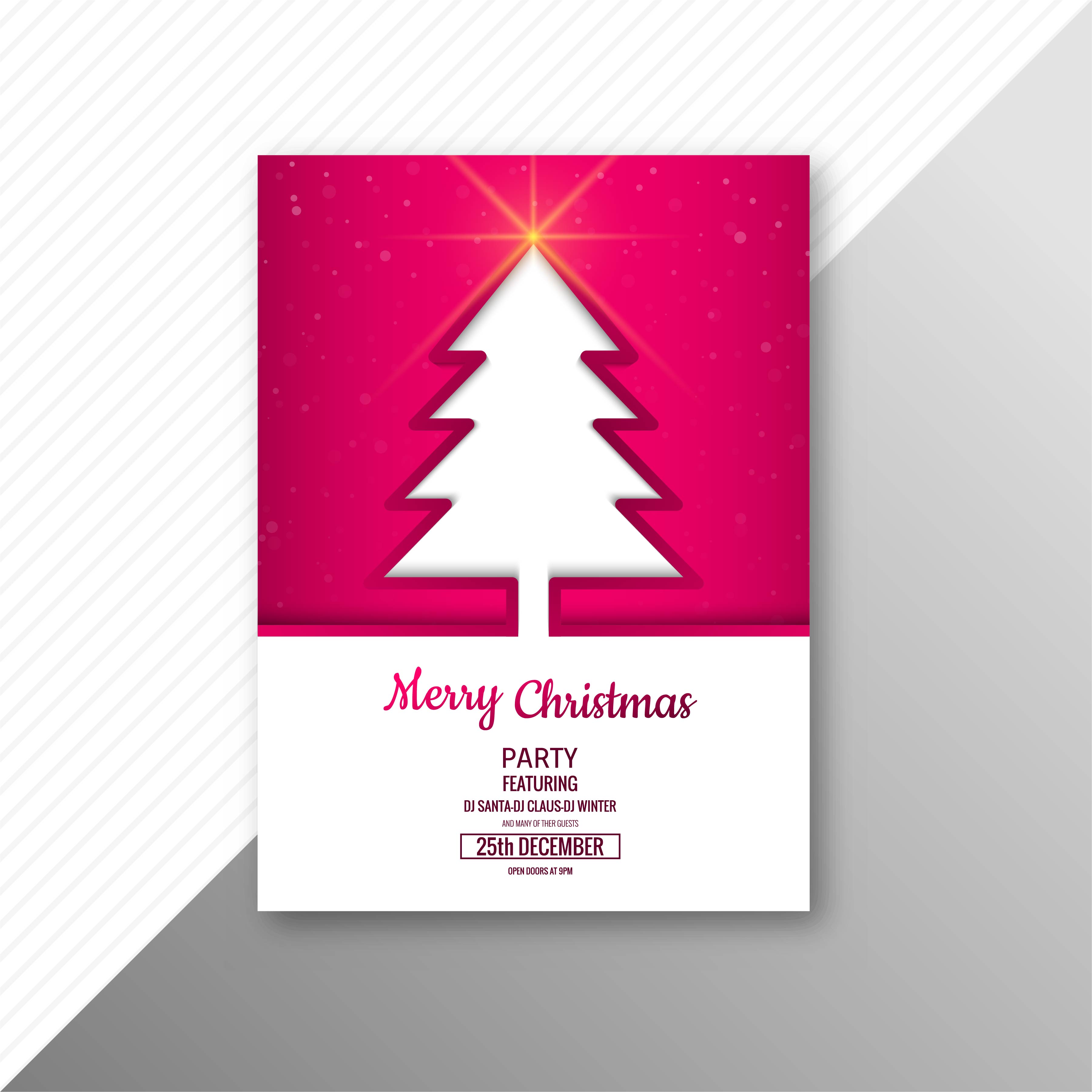 Beautiful festival merry christmas flyer template design 270817 Vector ...
