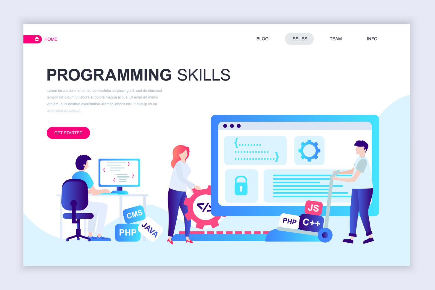 Programming Skills Web Banner 271472 Vector Art at Vecteezy