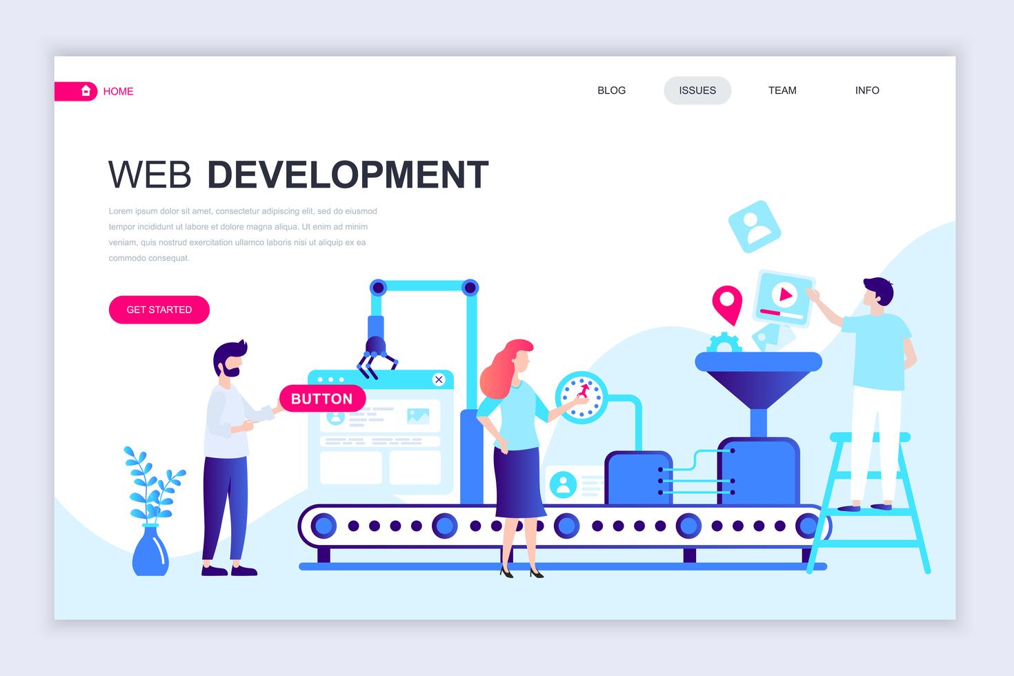 Web Development Web Banner 271501 Vector Art at Vecteezy