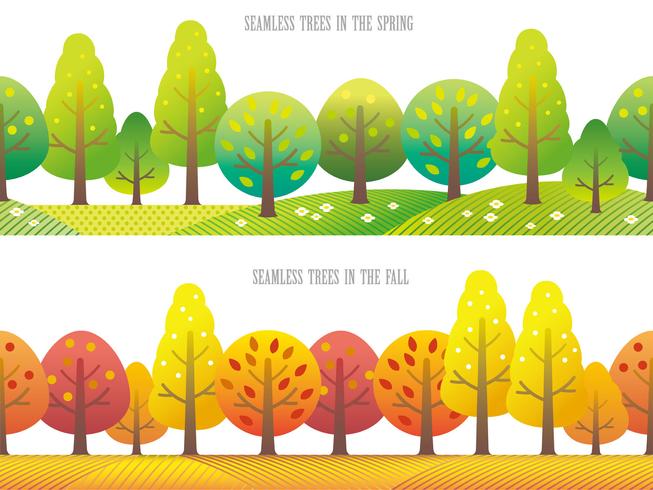Set of two seamless forest vector illustration. 271835 Vector Art at ...