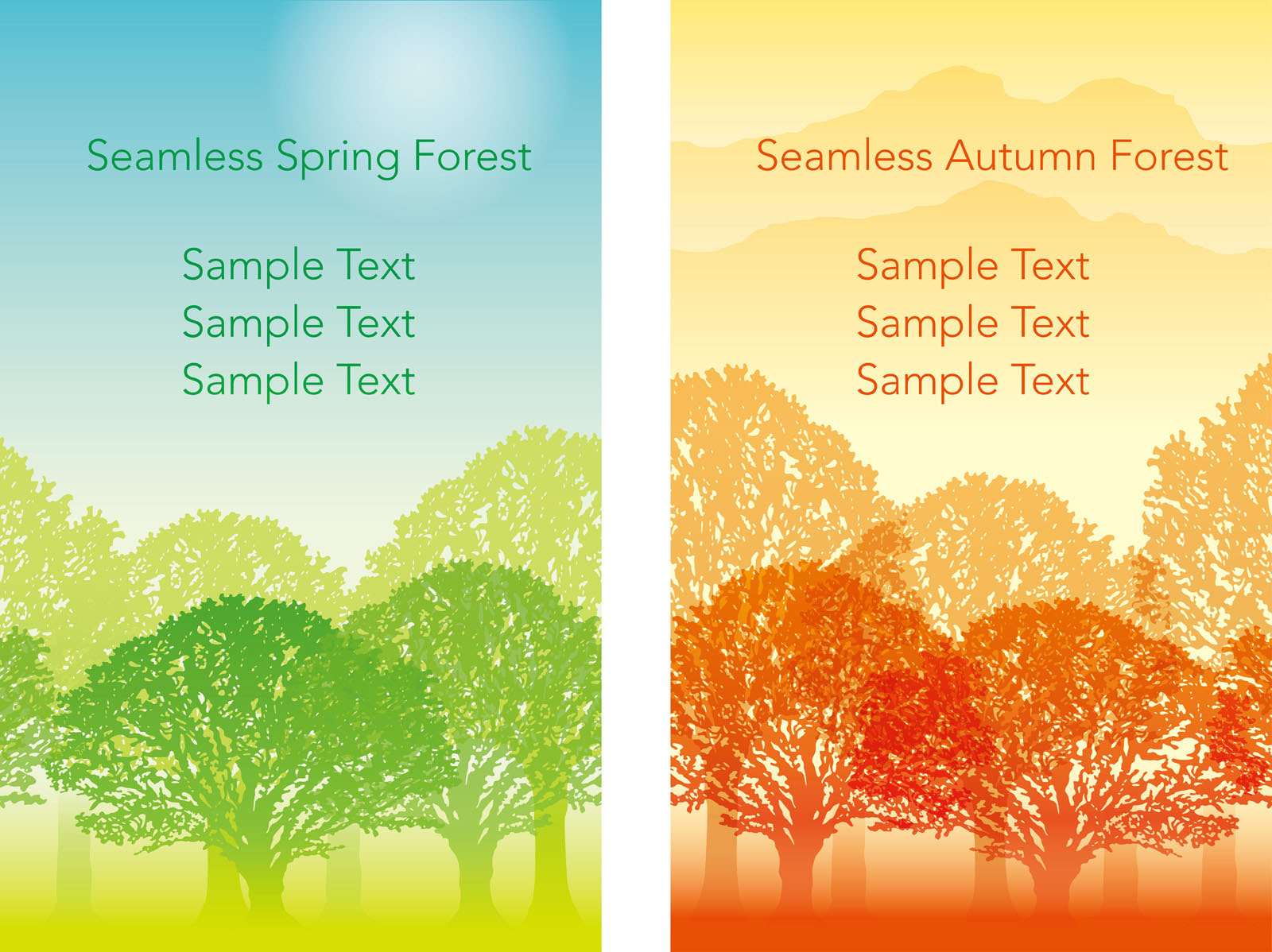 Set of two vector seamless forest illustrations. 271839 Vector Art at ...