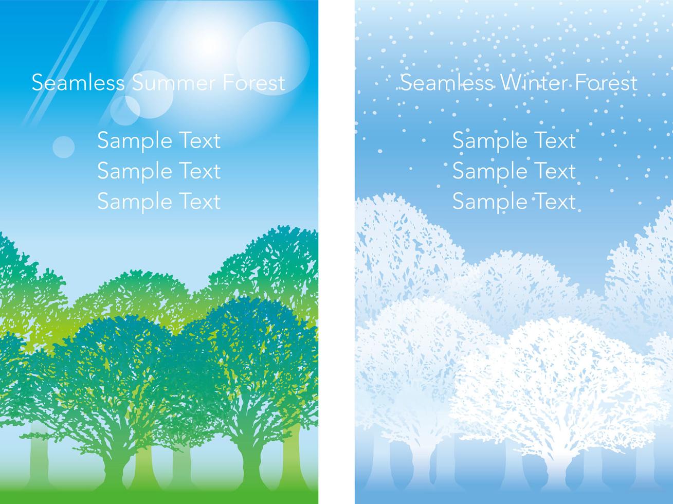 Set of two vector seamless forest illustrations. 271841 Vector Art at ...
