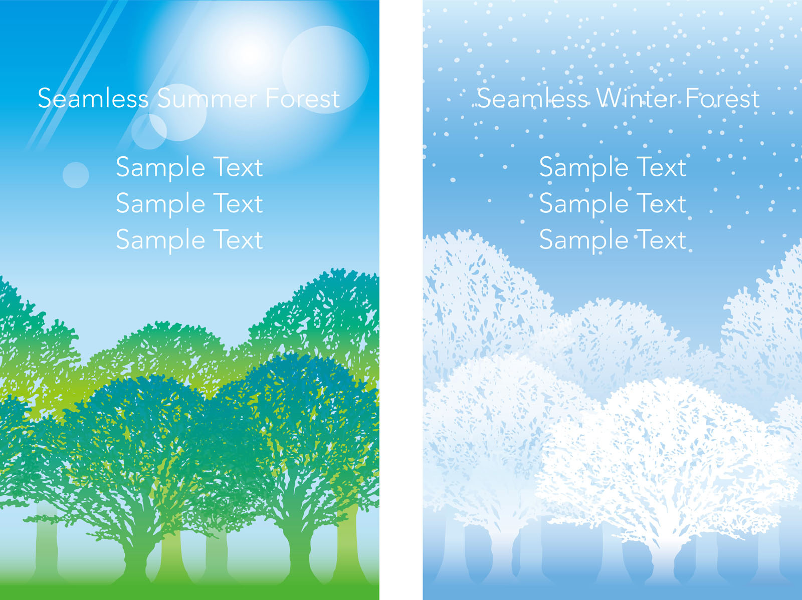 Set of two vector seamless forest illustrations. 271841 Vector Art at ...