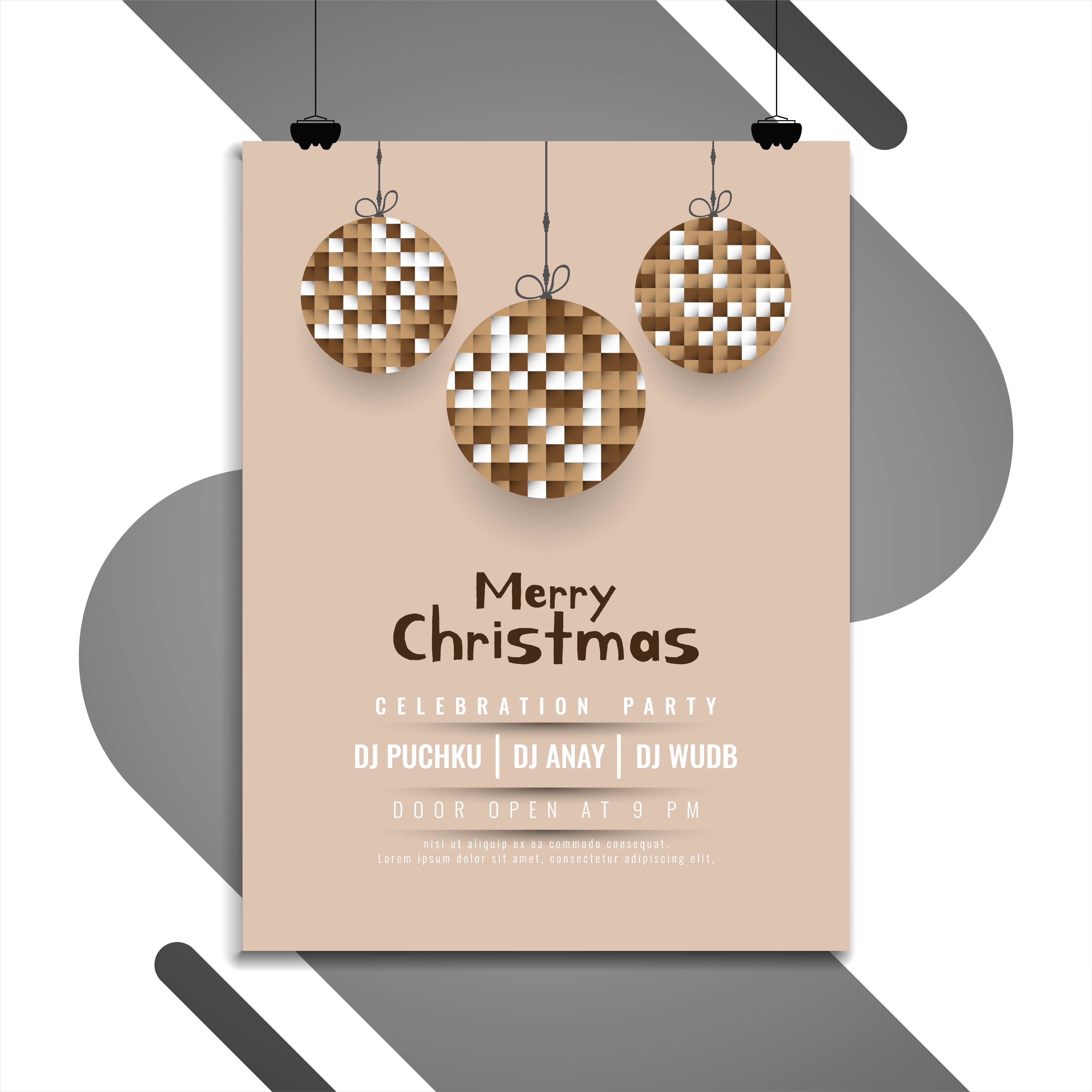 Abstract Merry Christmas celebration modern flyer design 271973 Vector ...