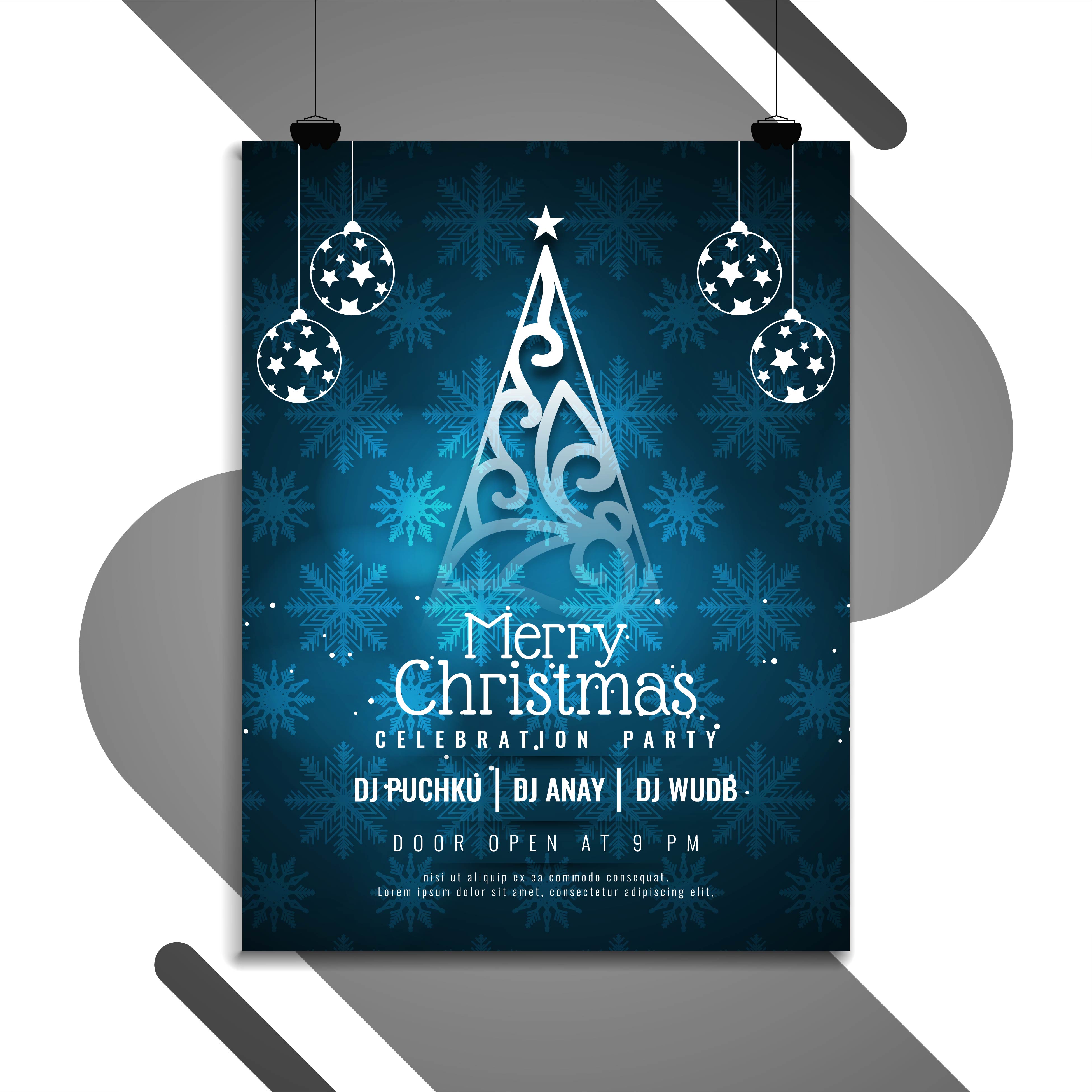 Abstract Merry Christmas celebration flyer template 271992 Vector Art ...