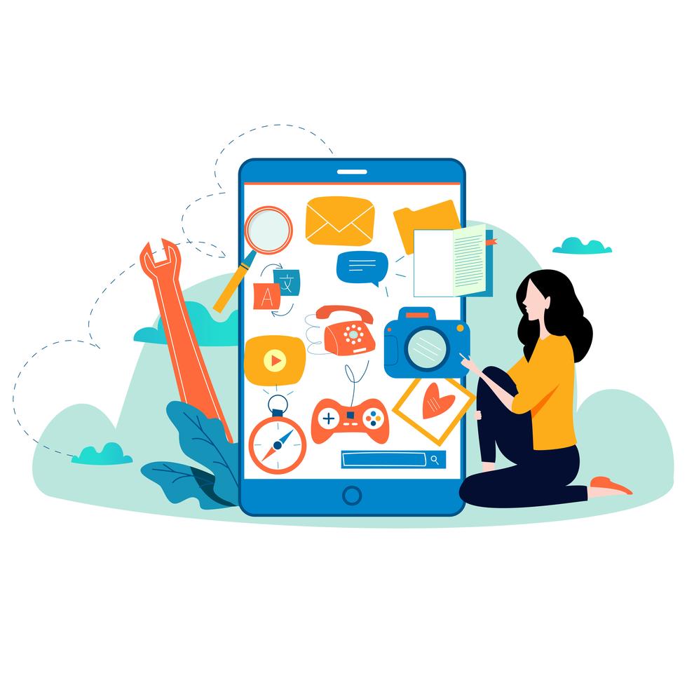 Mobile application development process 272286 Vector Art at Vecteezy