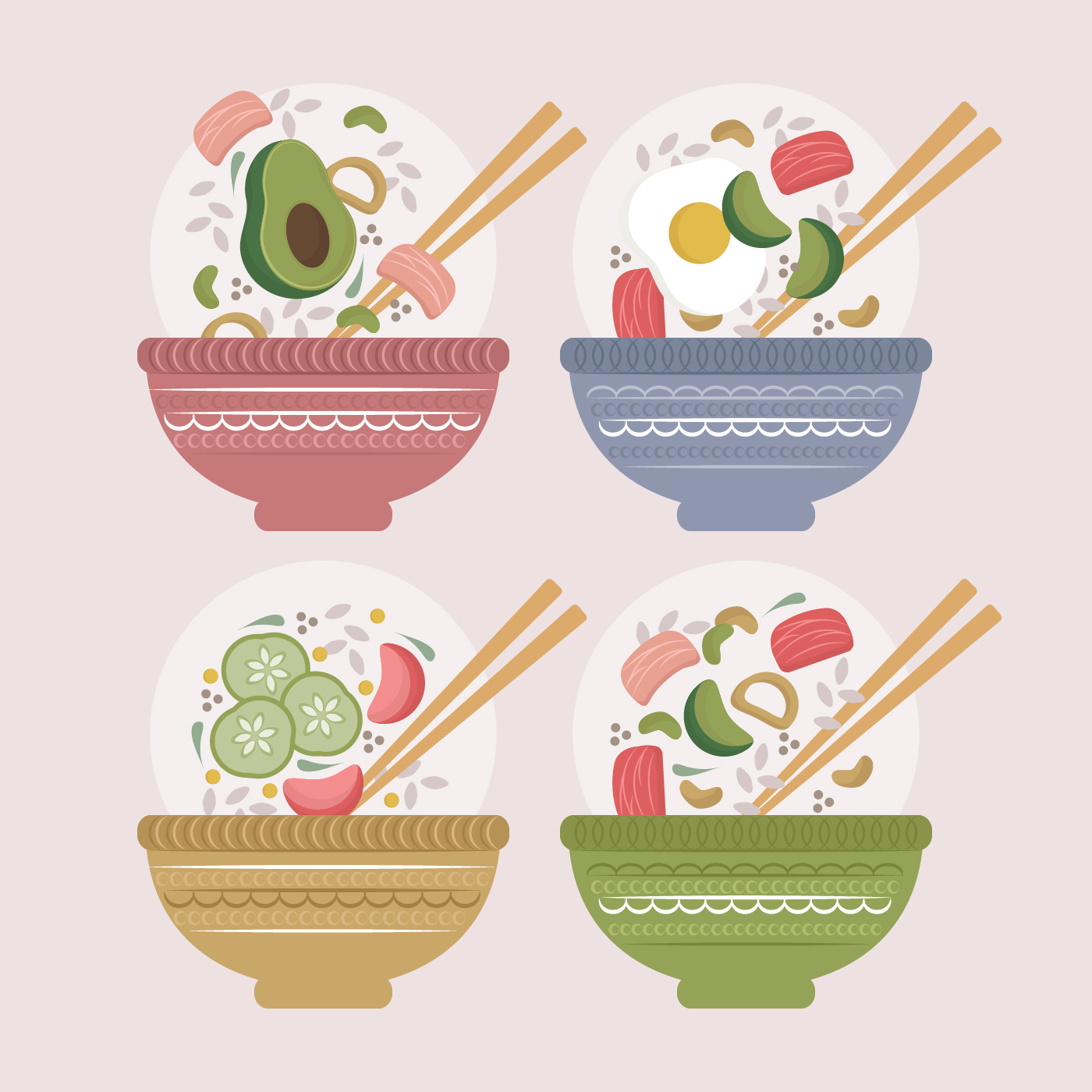 Vector Colourful Poke Bowls 272309 Vector Art at Vecteezy Vector Colourful Poke Bowls 272309 Vector Art at Vecteezy