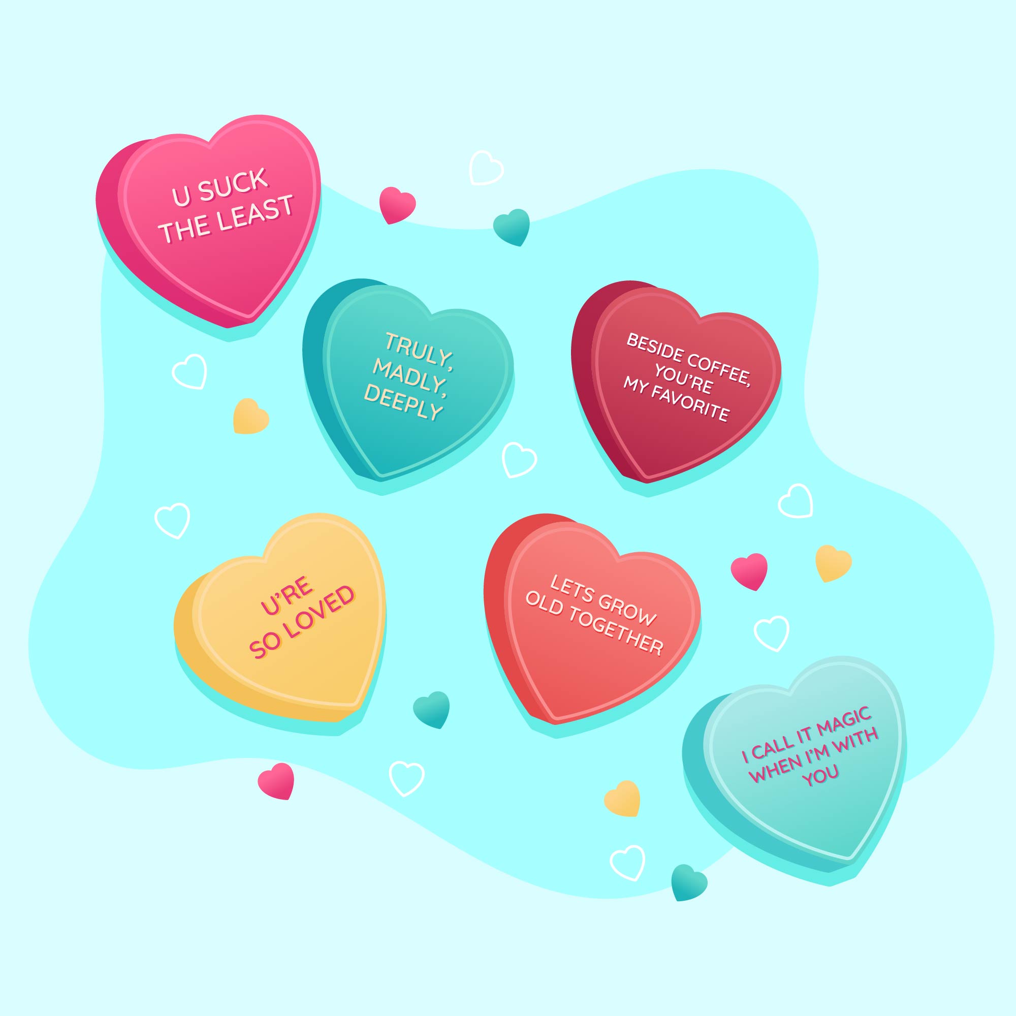 Valentine Candy Hearts Vector 272383 Vector Art at Vecteezy