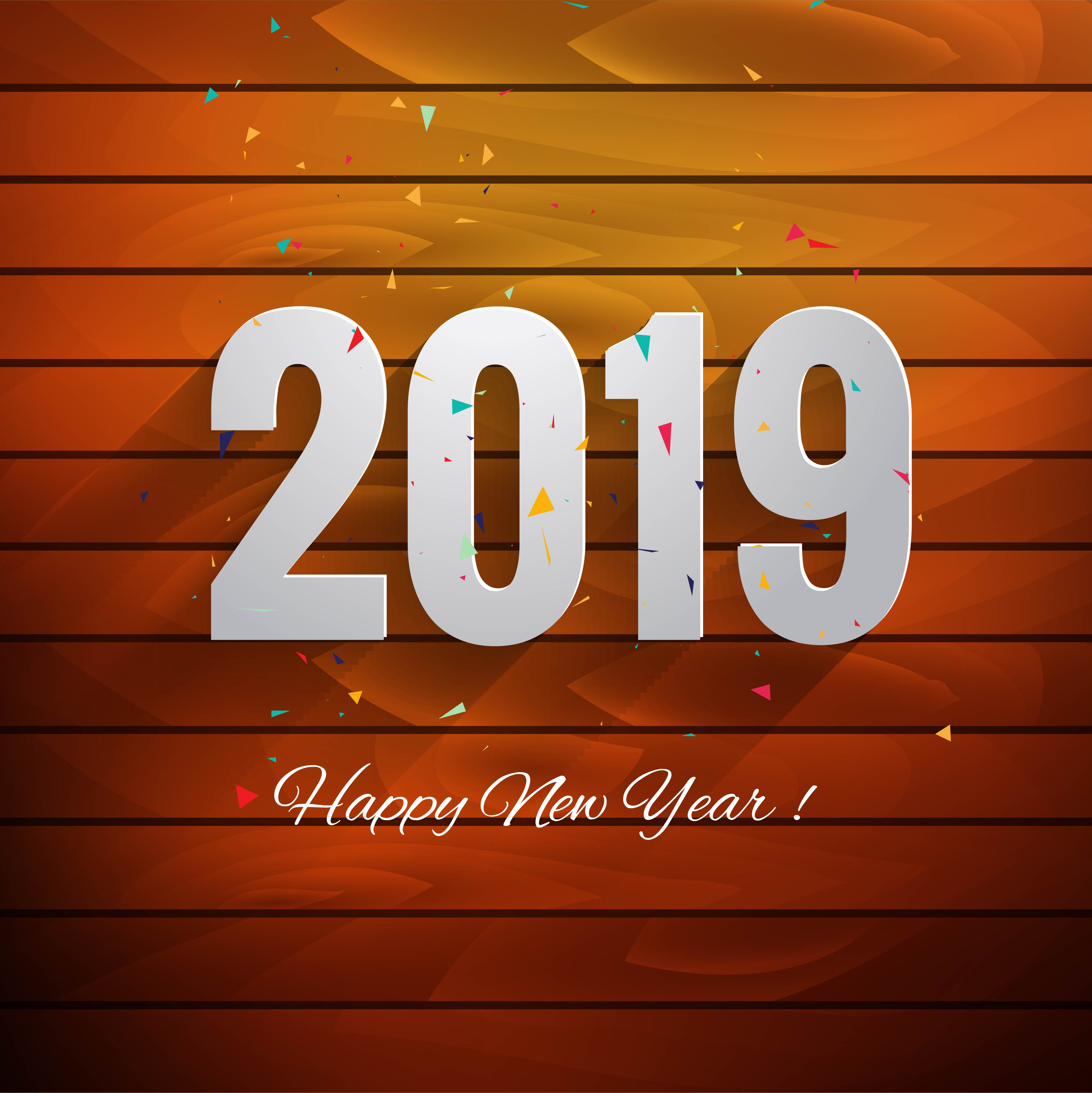 Celebration 2019 colorful happy new year background vector 272940 ...