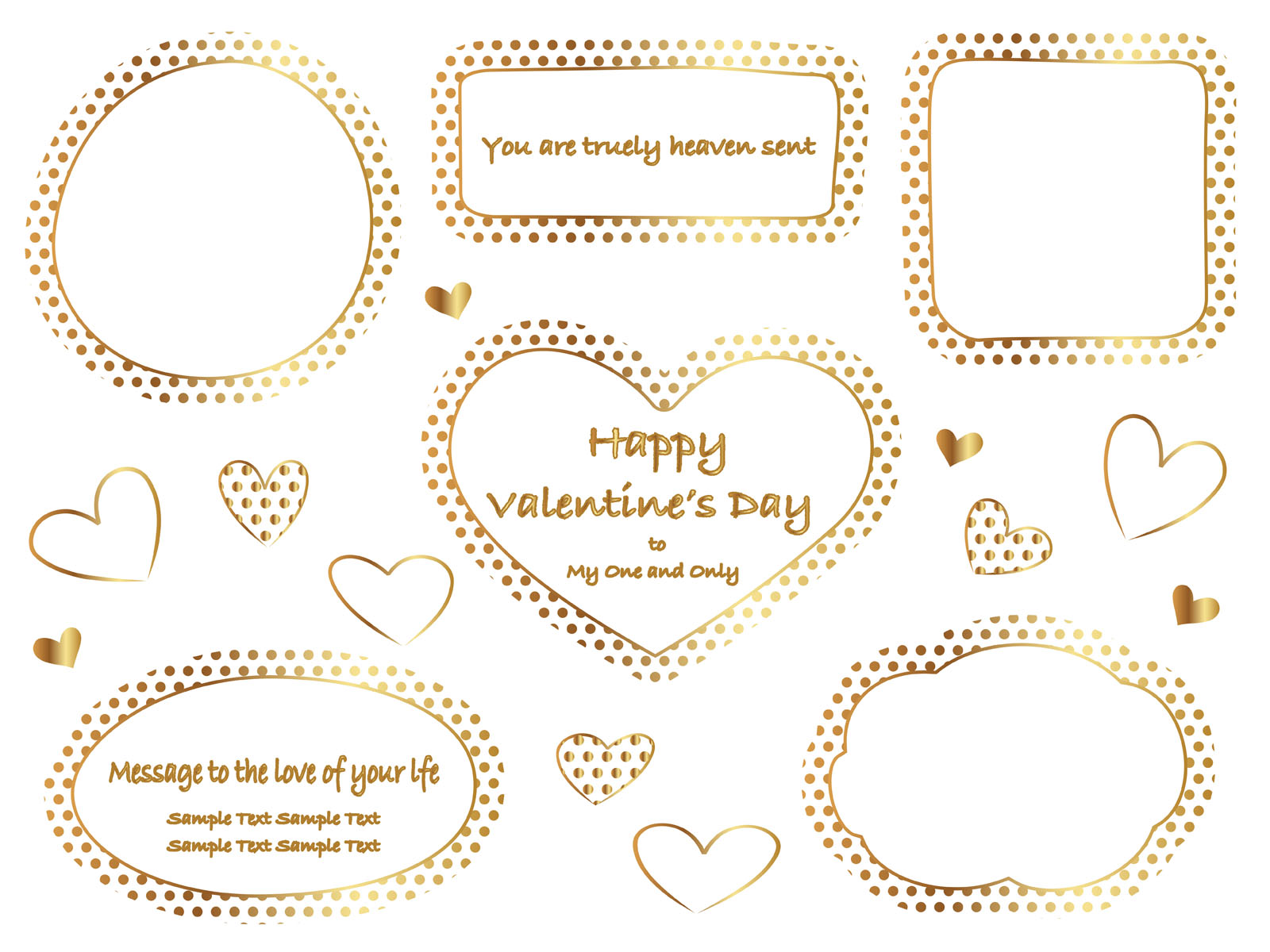 Set of gold polka dot frames with text space. 273197 Vector Art at Vecteezy