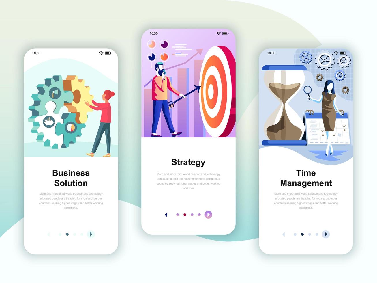 Set Of Onboarding Screens User Interface Kit For Solution 274364 Vector