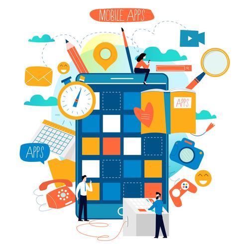 Mobile application development process 274610 Vector Art at Vecteezy