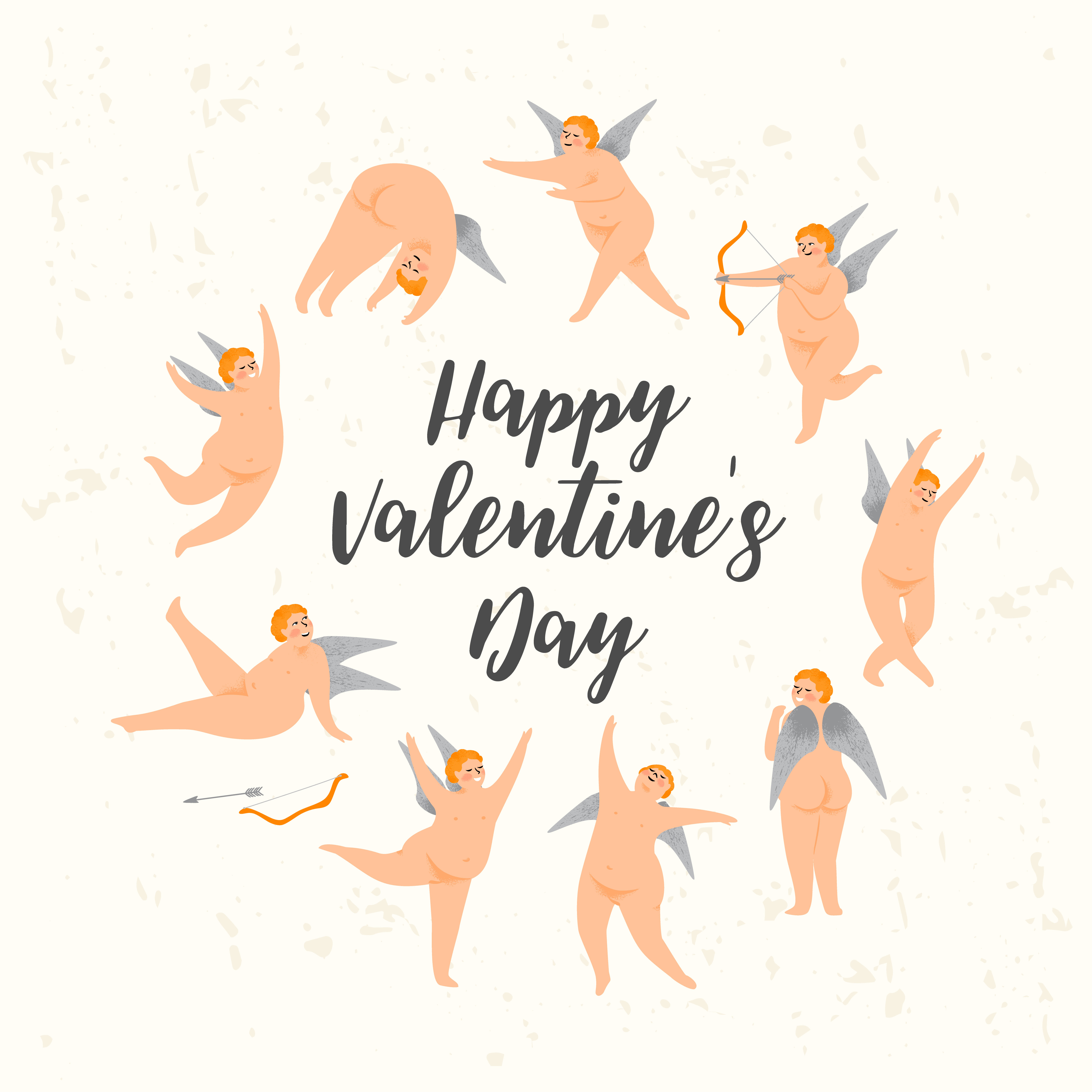 Vector Set Of Cute Cupids Happy Valentine S Day Concept 276641 Vector Art At Vecteezy