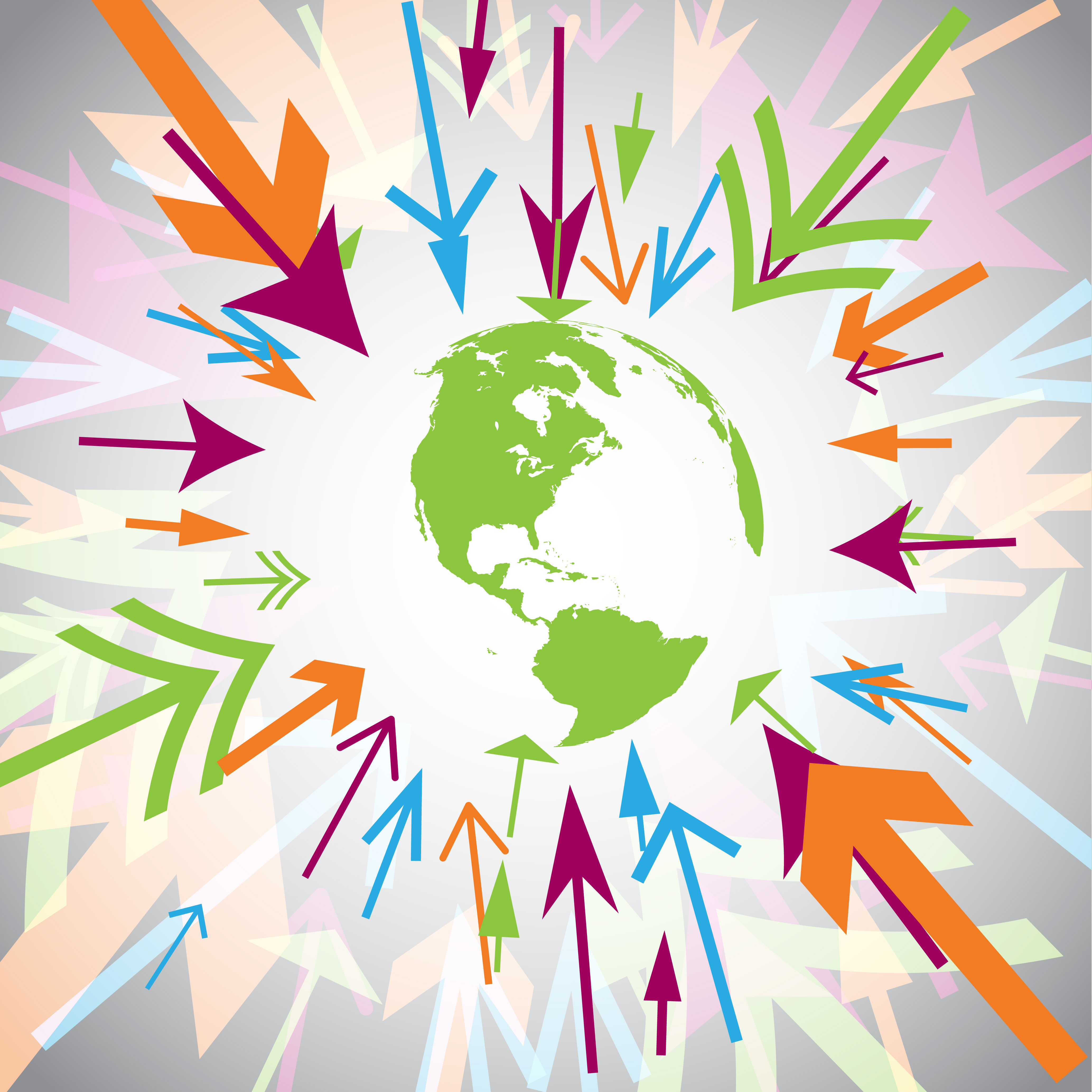 Earth with colorful arrows 276749 Vector Art at Vecteezy