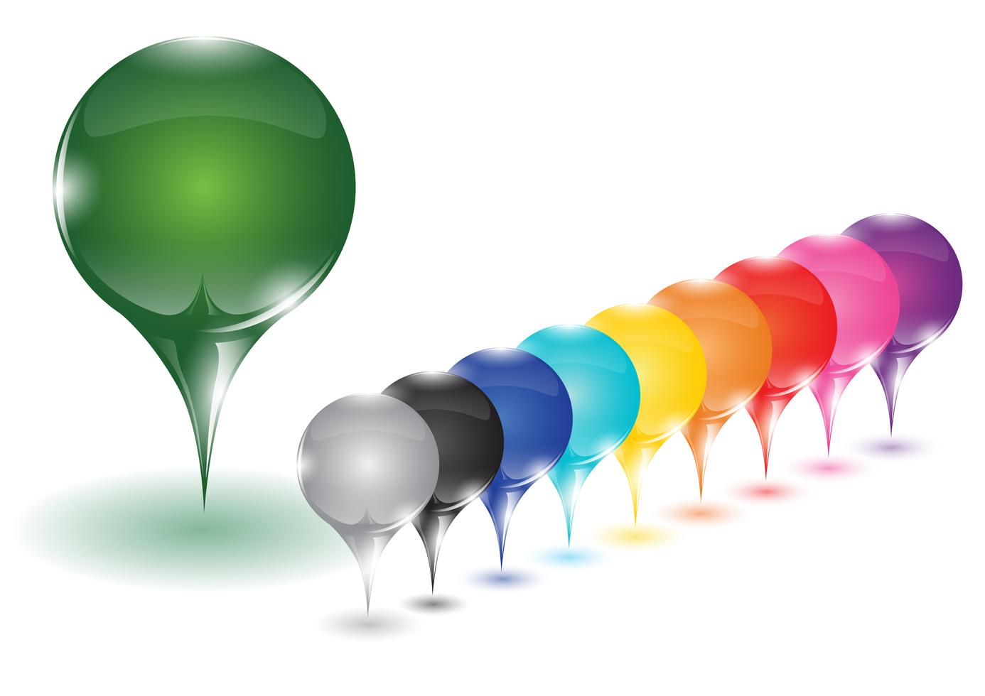 10 different colored pins, vector 276958 Vector Art at Vecteezy