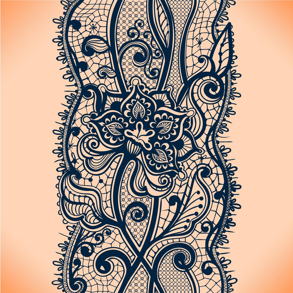 Abstract lace ribbon seamless pattern with elements flowers. 277760 ...