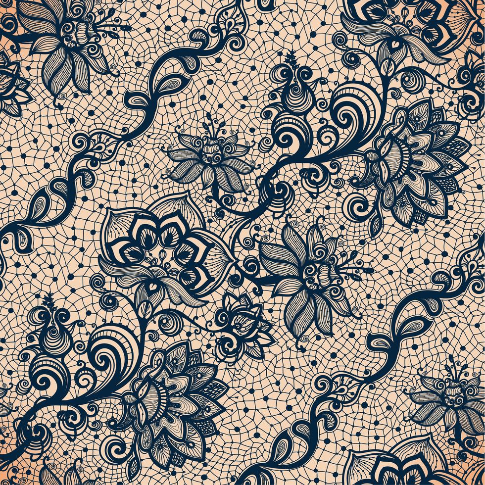 Abstract lace ribbon seamless pattern with elements flowers. 277835 ...
