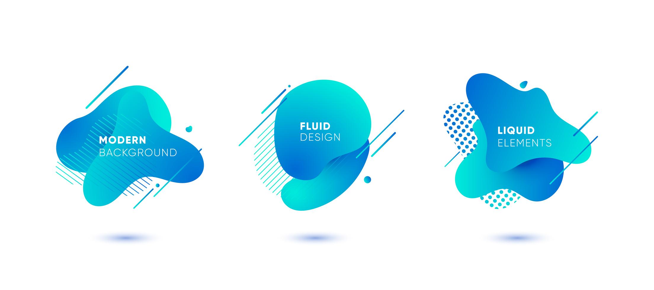 Dynamical colored graphic elements. Gradient abstract banners with ...