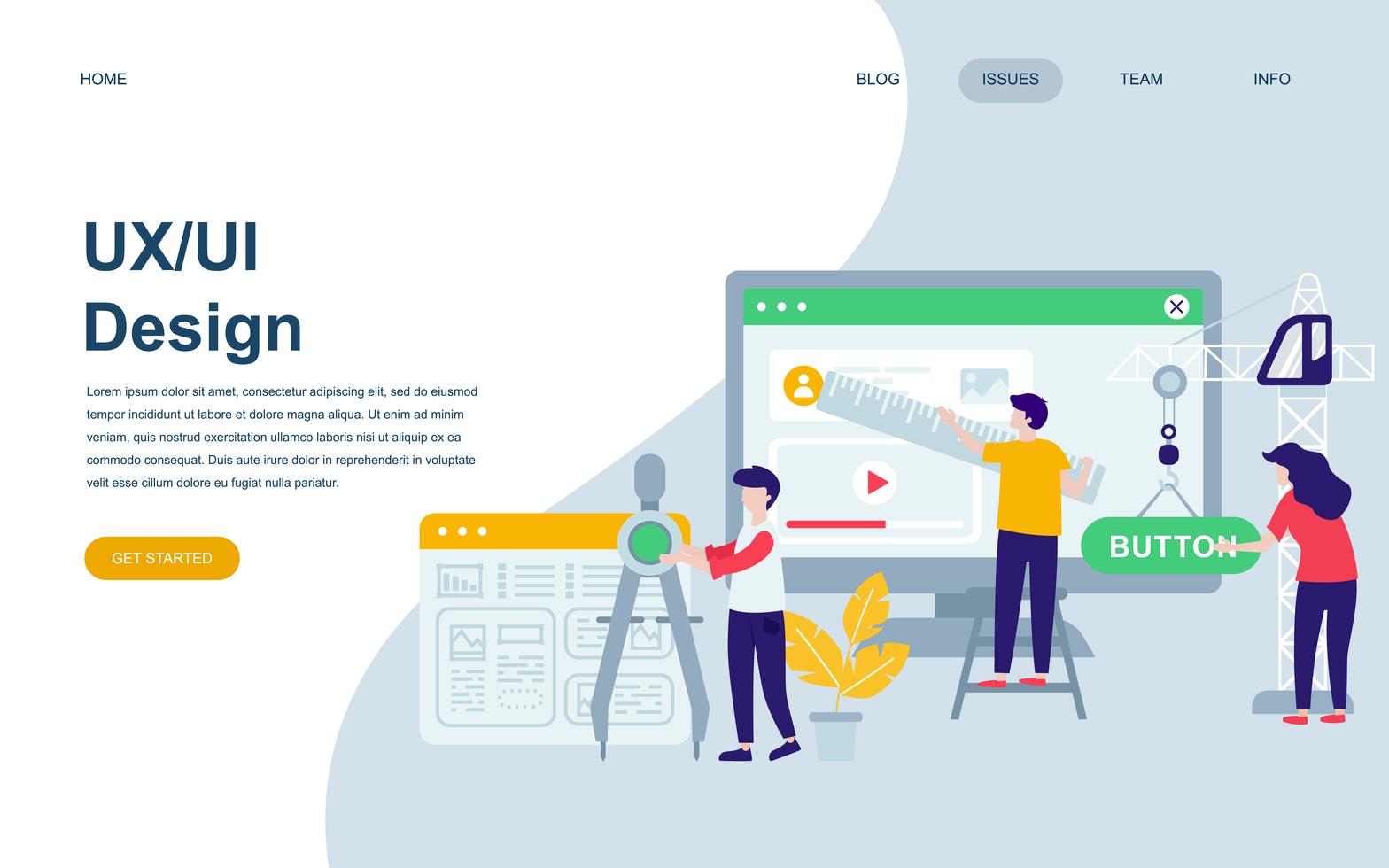 Modern flat web page design template of UX, UI Design 279652 Vector Art ...
