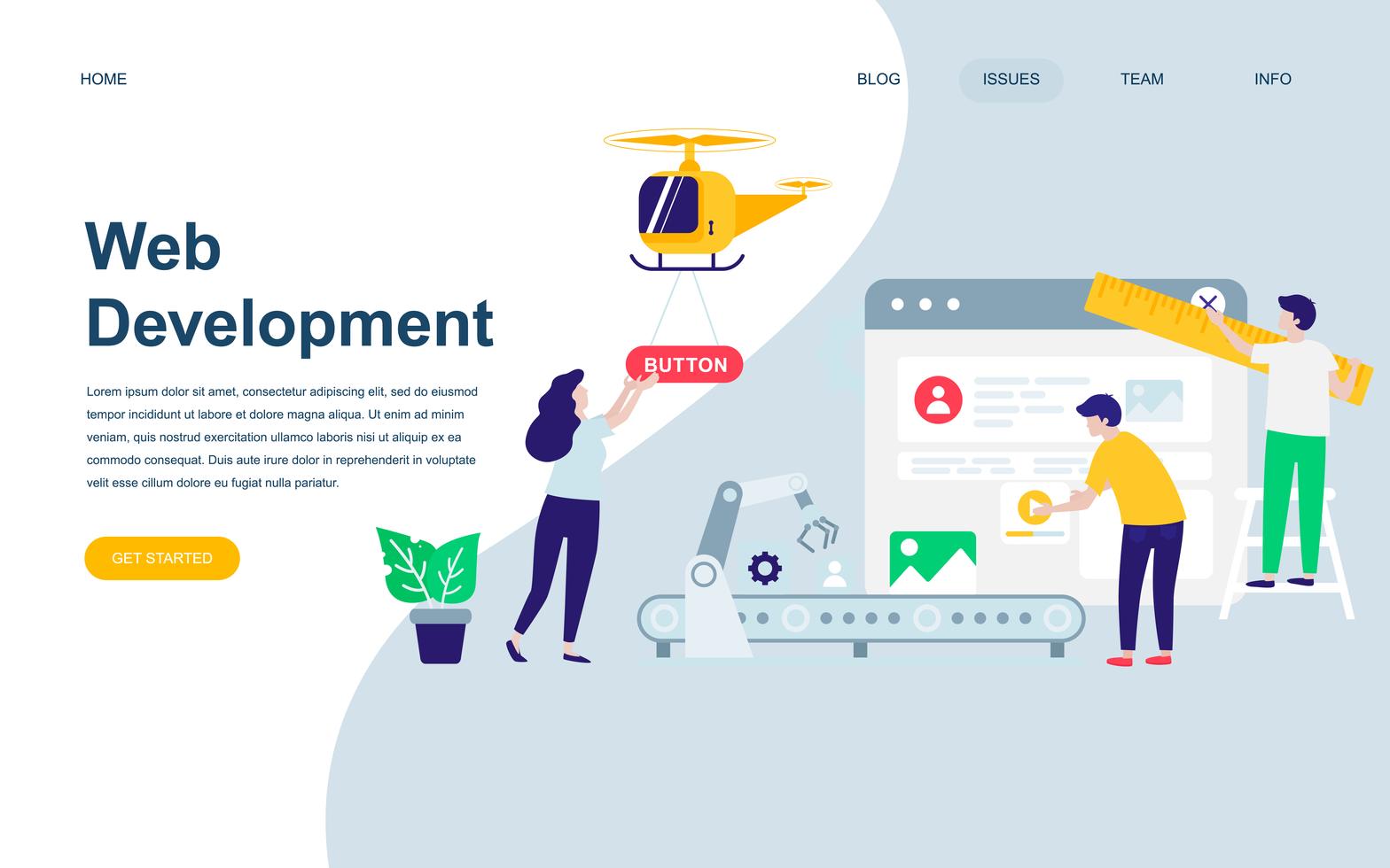 Modern flat web page design template of Web Development 279667 Vector ...