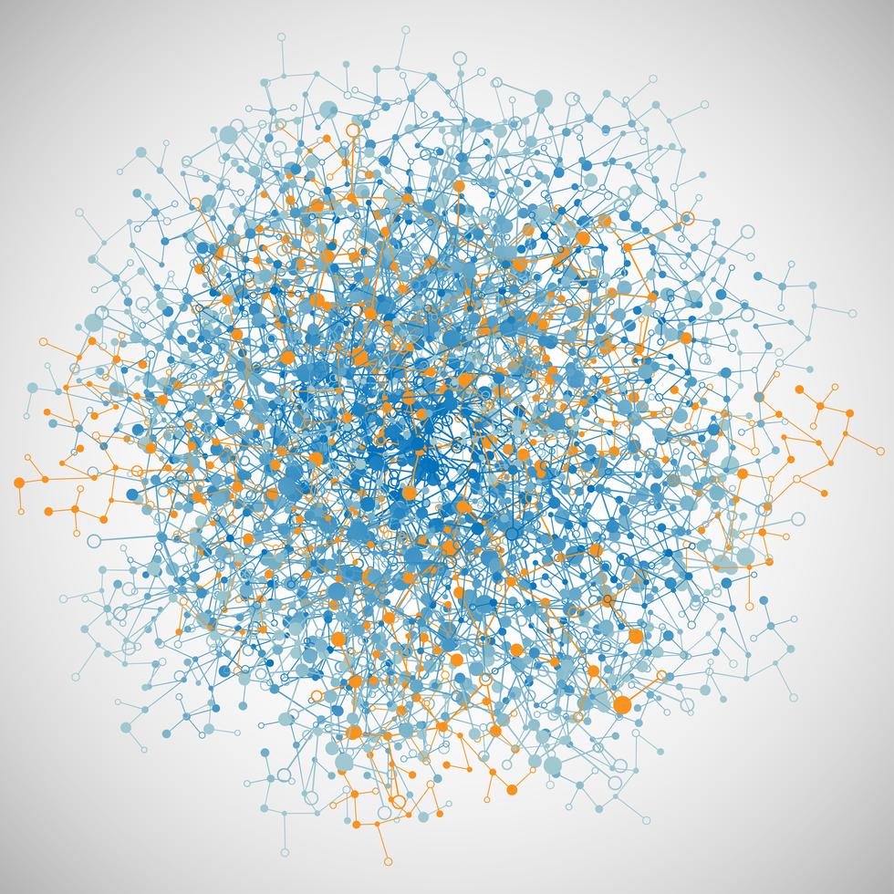 Abstract Polygonal Background With Connected Dots And Lines Connection