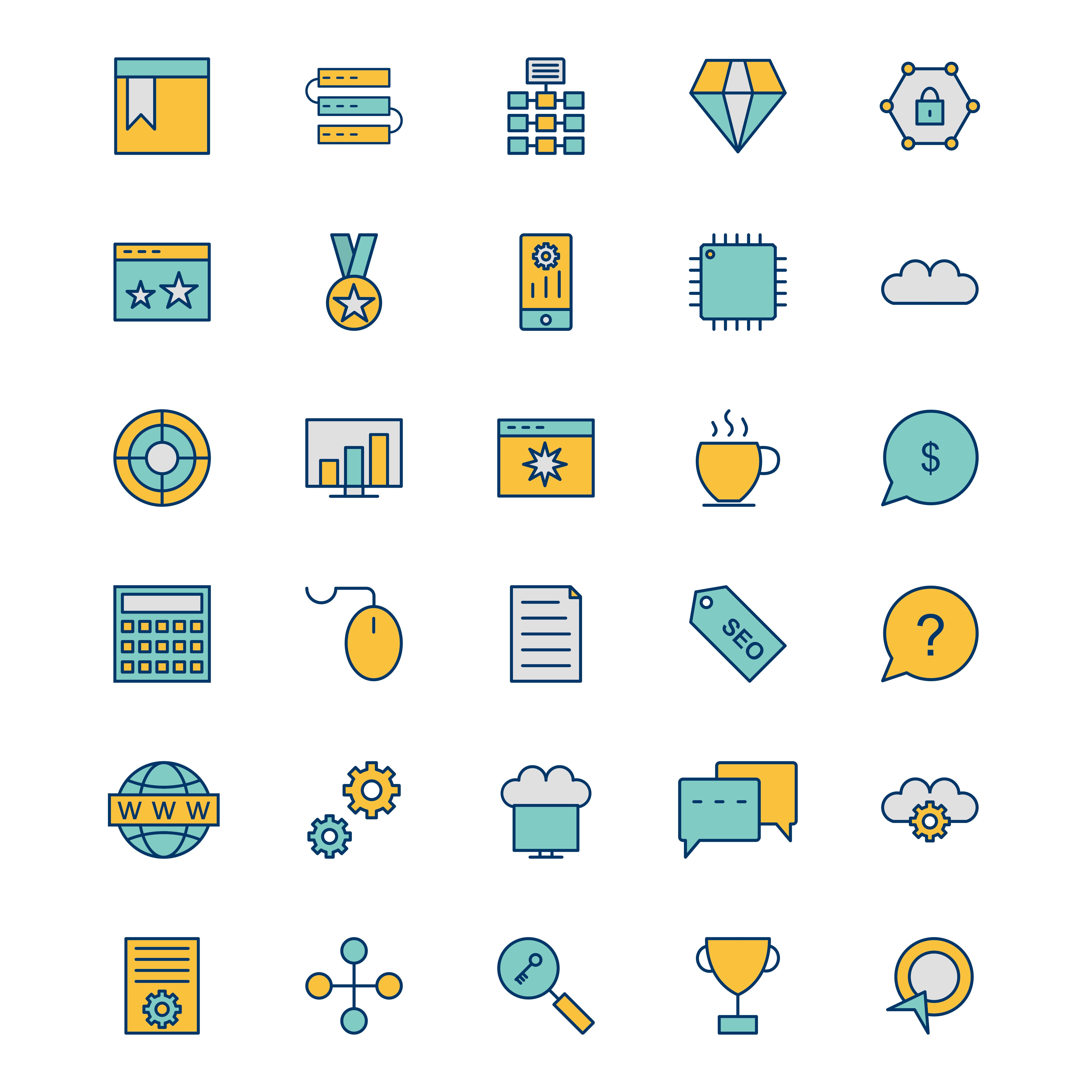 Set of Vector SEO Search Engine Optimization Icons 280869 Vector Art at ...