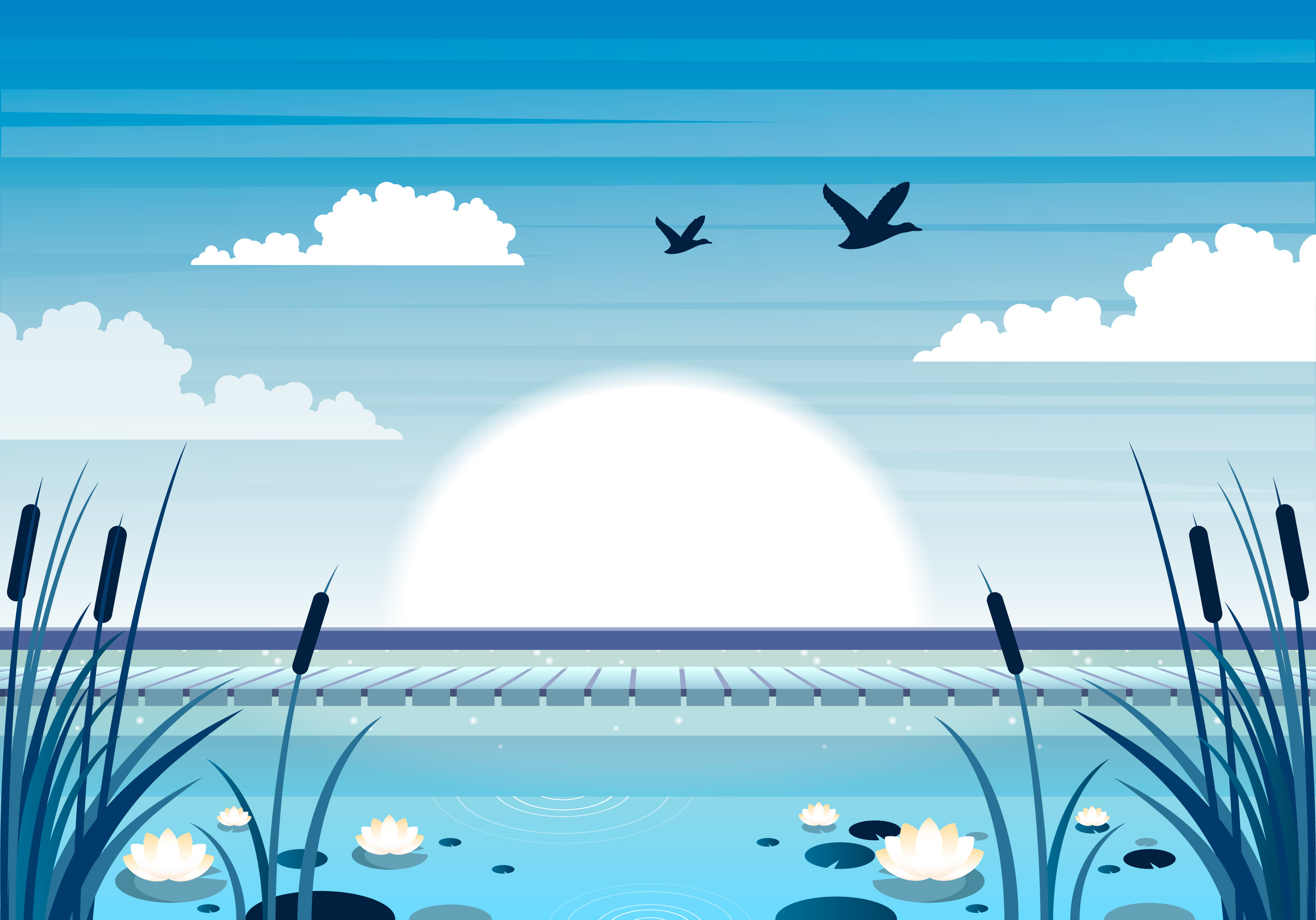 Vector Spring Landscape illustration 281345 Vector Art at Vecteezy