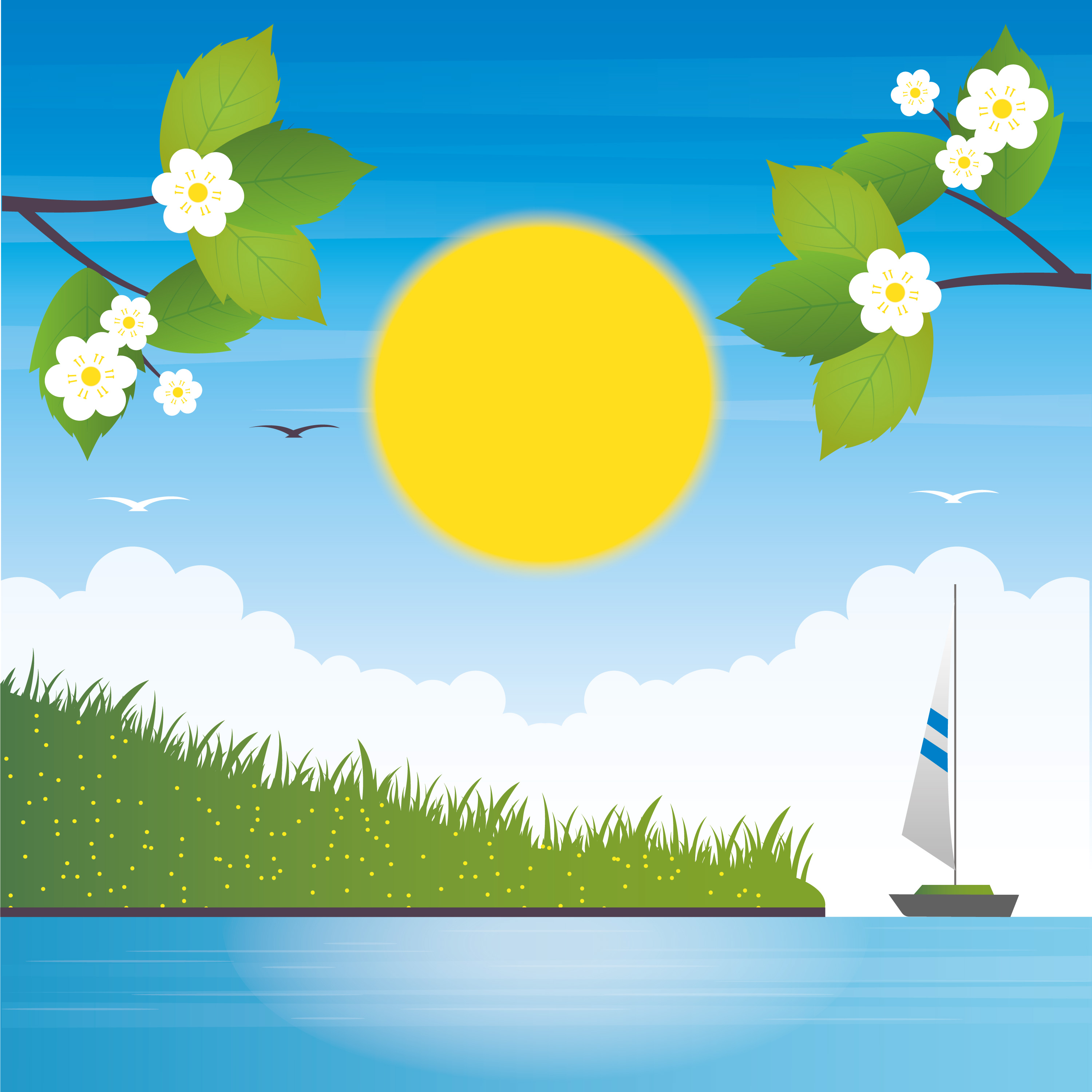 Vector Spring Landscape illustration 281591 Vector Art at Vecteezy