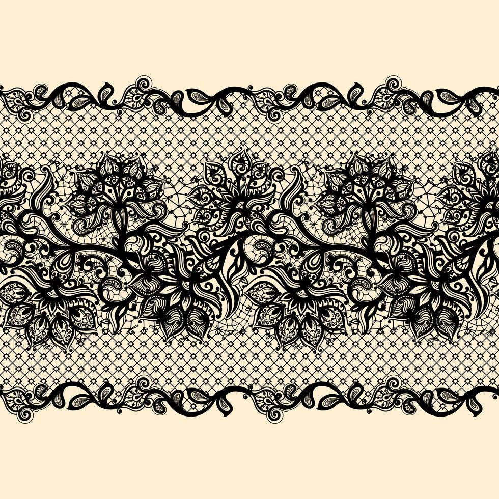 Abstract lace ribbon seamless pattern with elements flowers. 284272 ...