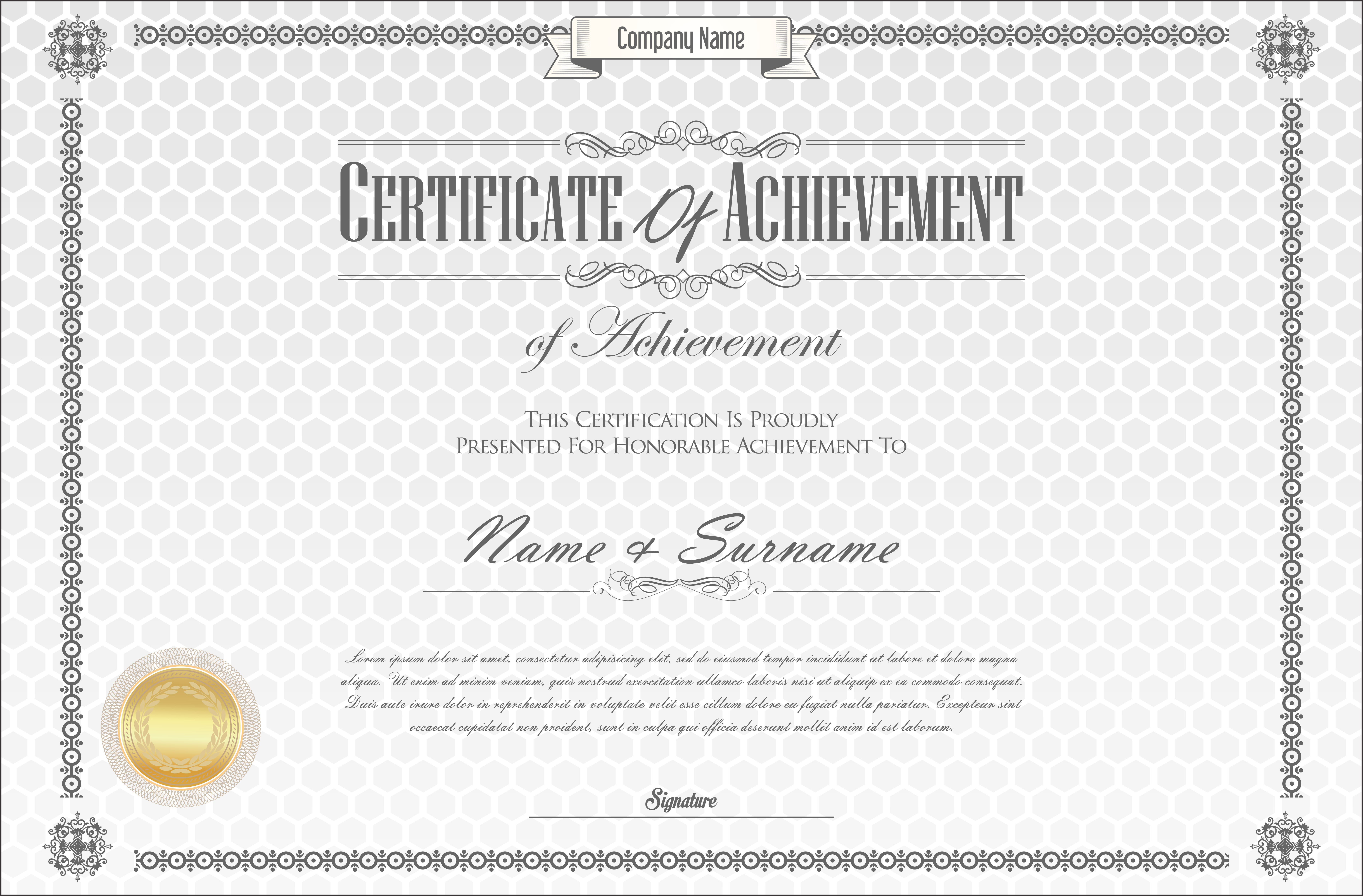 Vector Certificate Template 555122 Vector Art At Vect