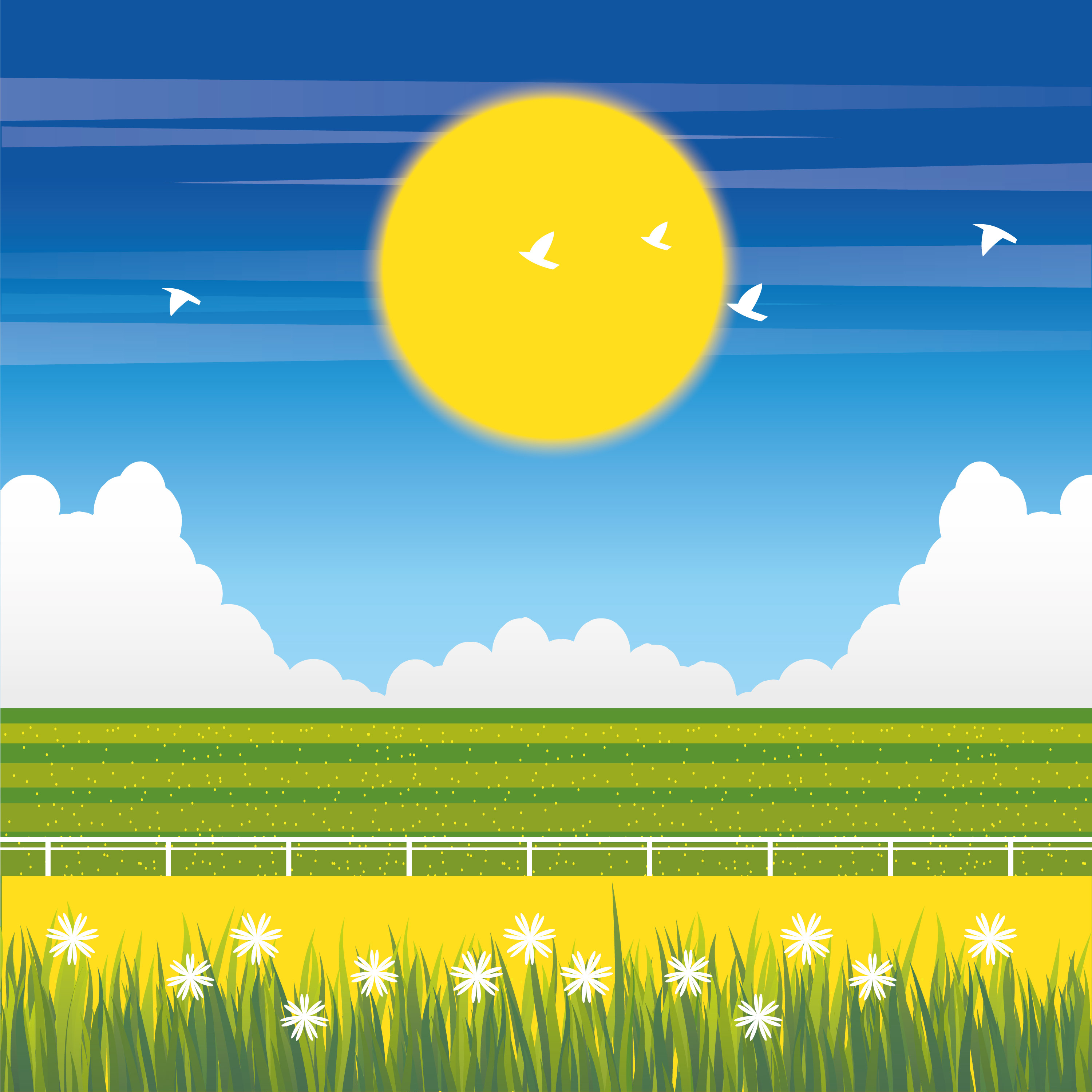 Vector Beautiful Spring Landscape illustration 286778 Vector Art at ...