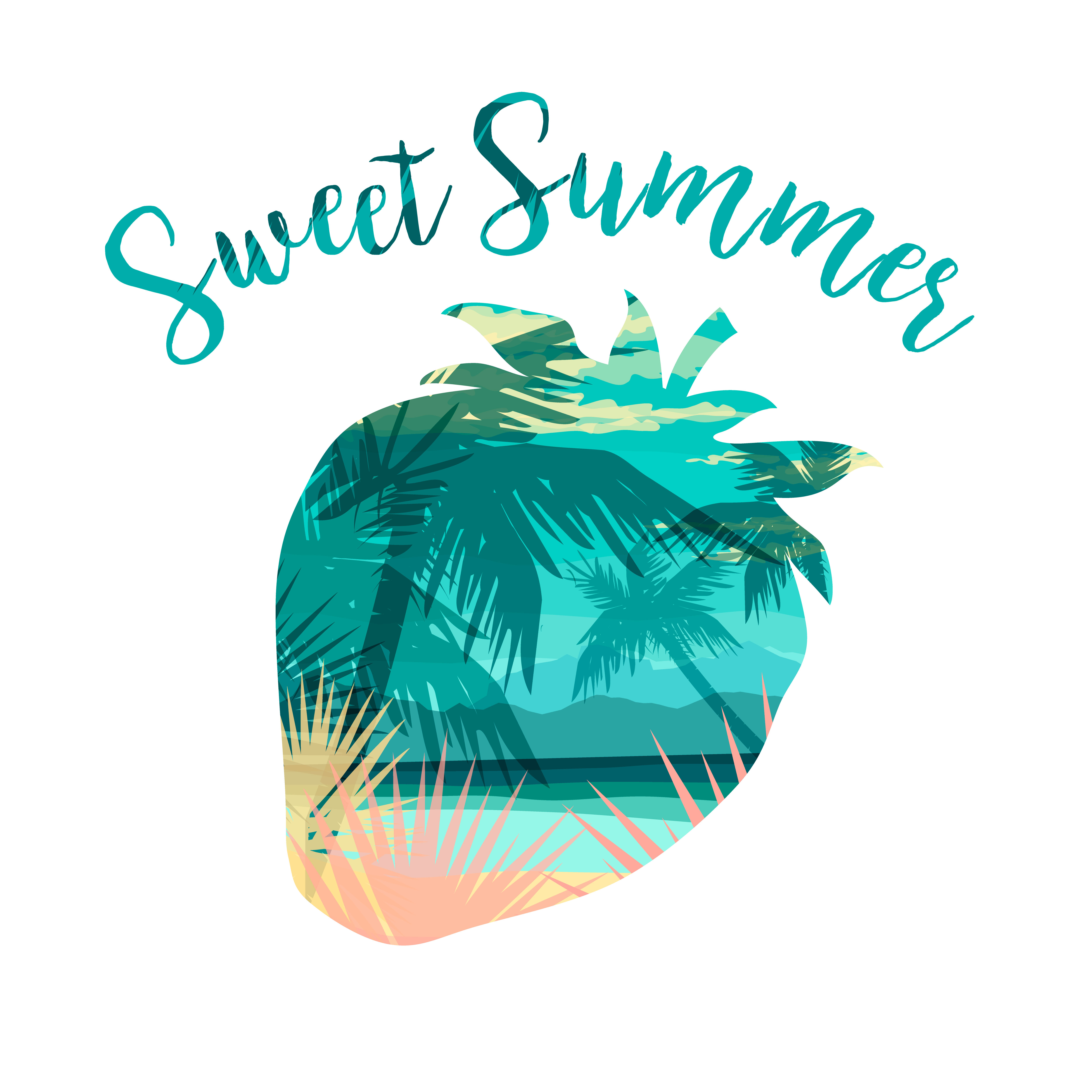 Tropical Beach Summer Print With Slogan For T shirts Posters Card And tropical-beach-summer-print-with-slogan-for-t-shirts-posters-card-and