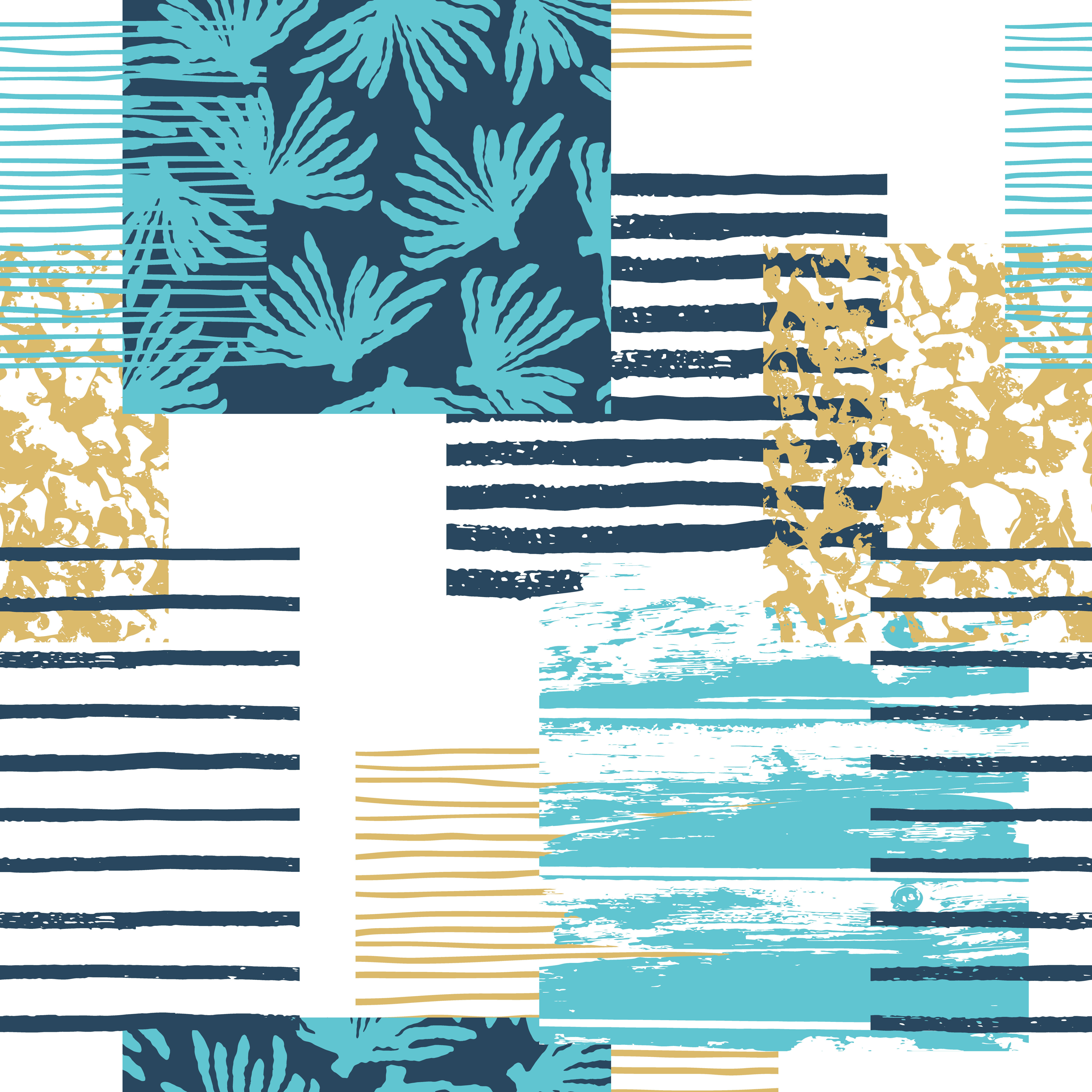 Trendy Sea Seamless Pattern With Hand Texture And Geometric Elements 288894 Vector Art At Vecteezy