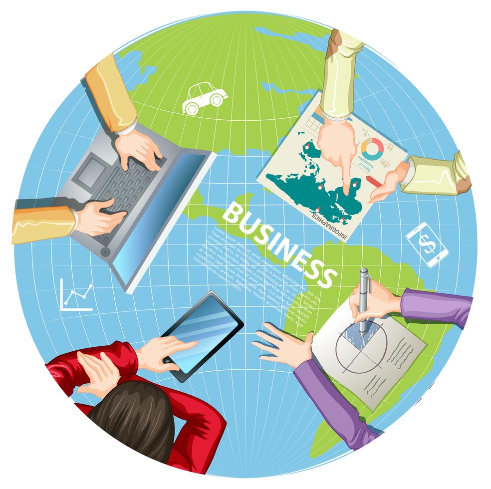 Business people working on computers 292645 Vector Art at Vecteezy