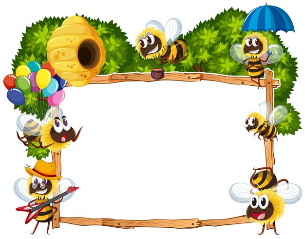 Border template with bees flying 294203 Vector Art at Vecteezy Border template with bees flying 294203 Vector Art at Vecteezy